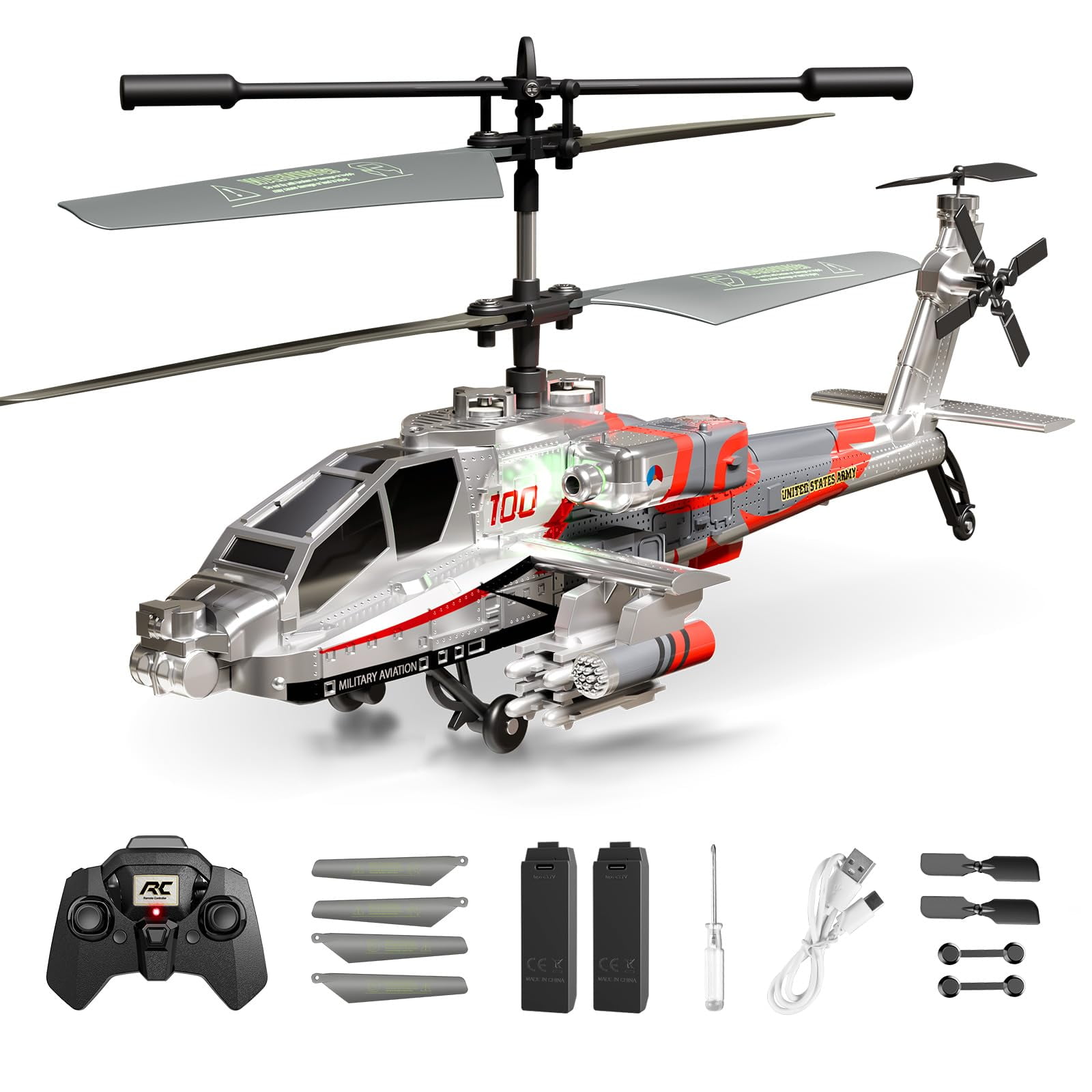 XIKOTEC RC Helicopter, Military Remote Control Helicopter Toy for Kids ...