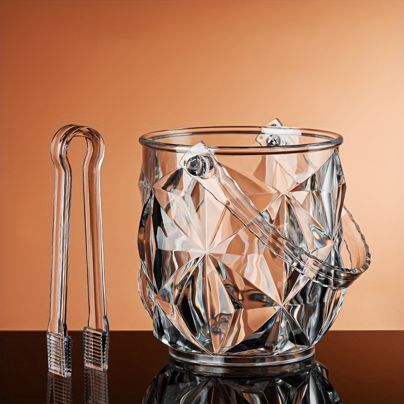 XILOO Transparent Ice Bucket Set - 1 Piece Complete with Ice Pliers ...