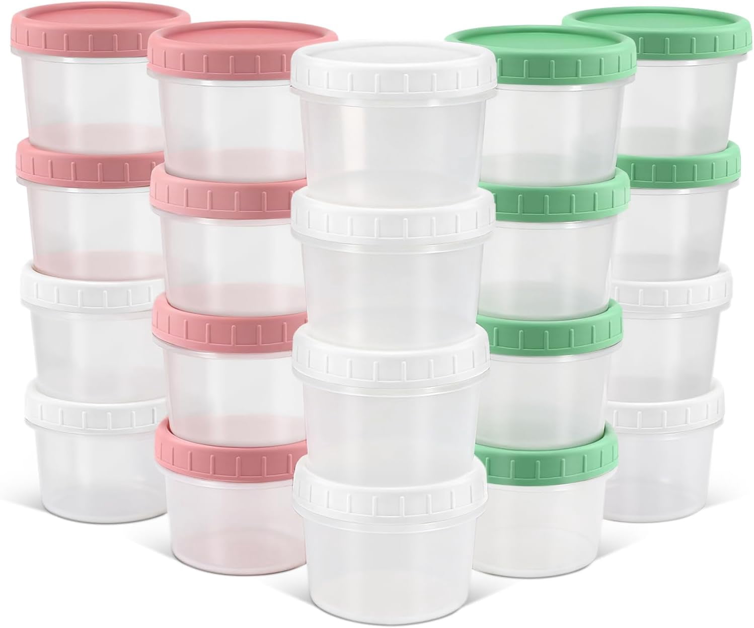 XIMEI 4 oz Small Plastic Containers with Twist-on Lids, 20 Sets ...