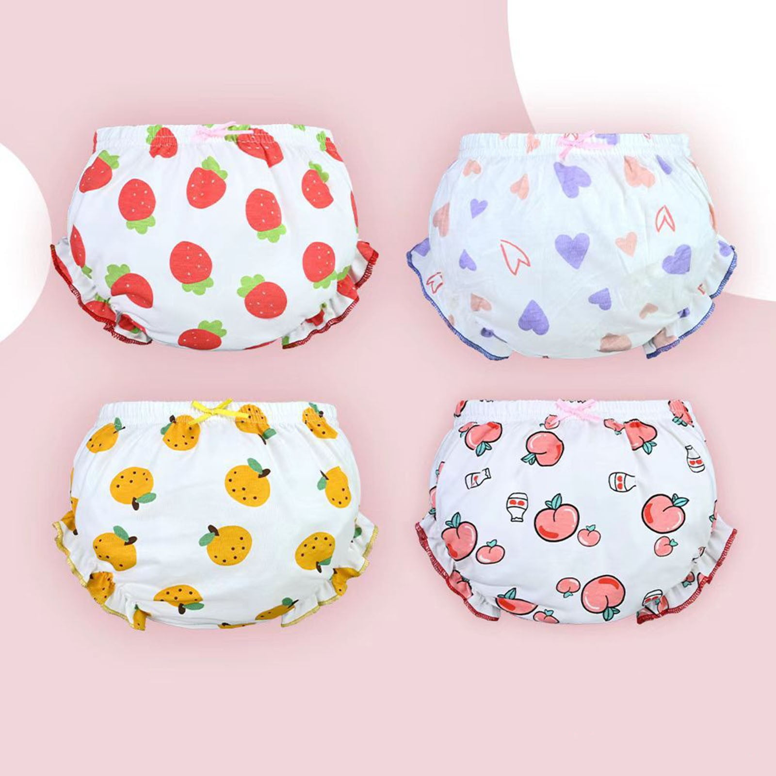 XIMIN 4-Pack Diaper Covers for Girls Ruffle Baby Bloomers for Baby ...
