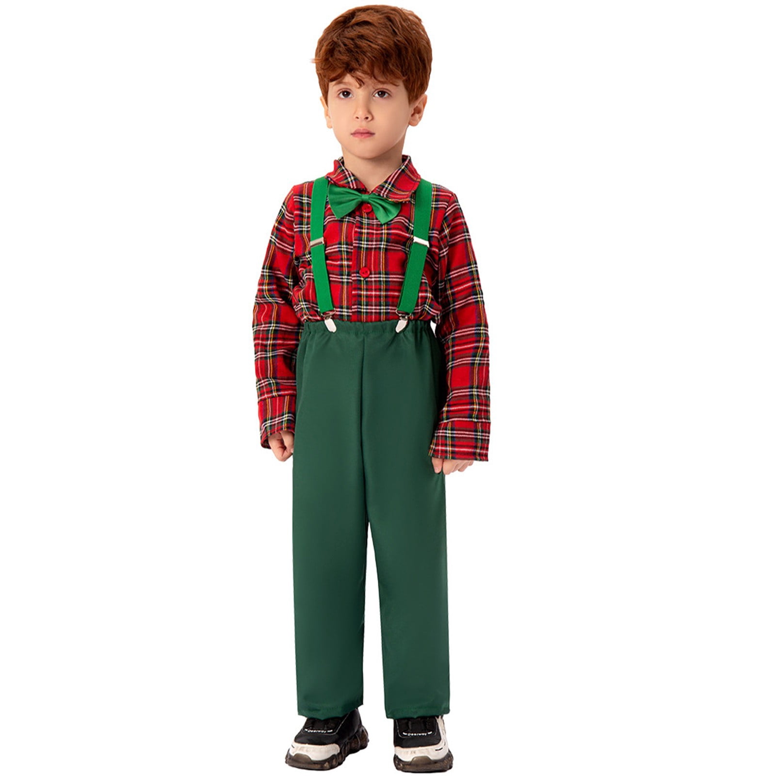 XIMIN Baby Boy Christmas Outfits Gentleman Style Xmas Clothes Red Plaid ...
