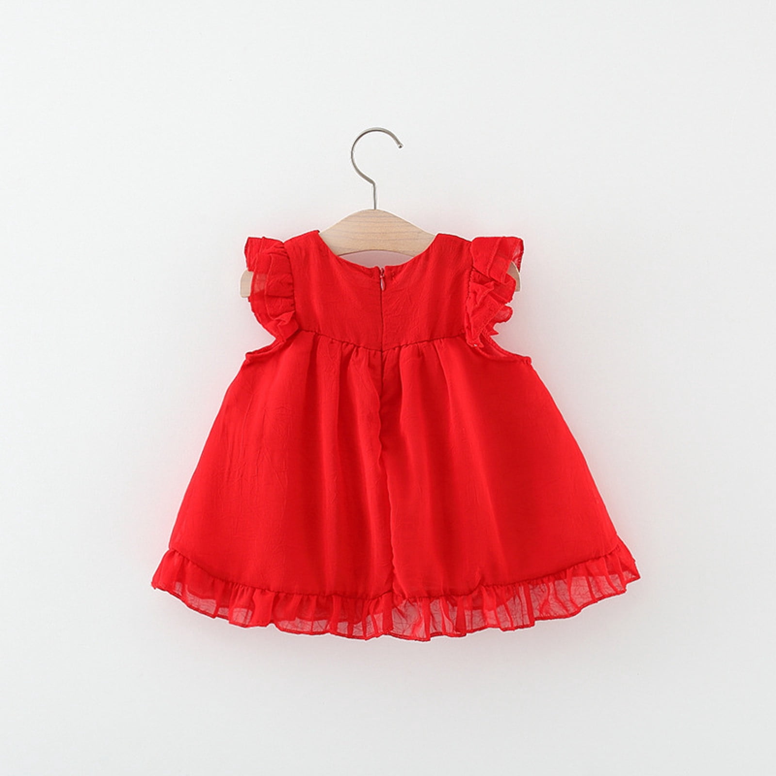 XIMIN Baby Girl Dress Toddler Girls Fly Sleeve Bowknot Ruffles Princess ...