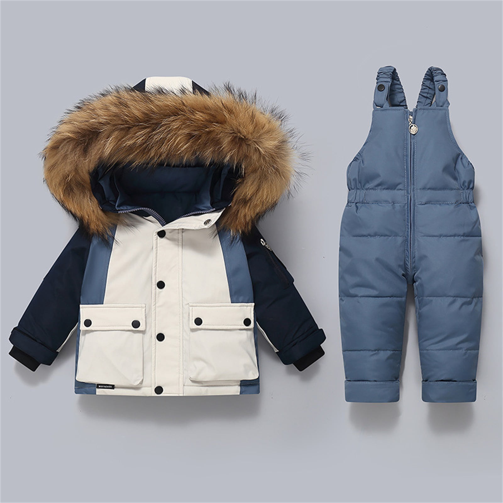 XIMIN Baby Toddler Winter Snowsuit, Insulated Waterproof Ski Pants and ...