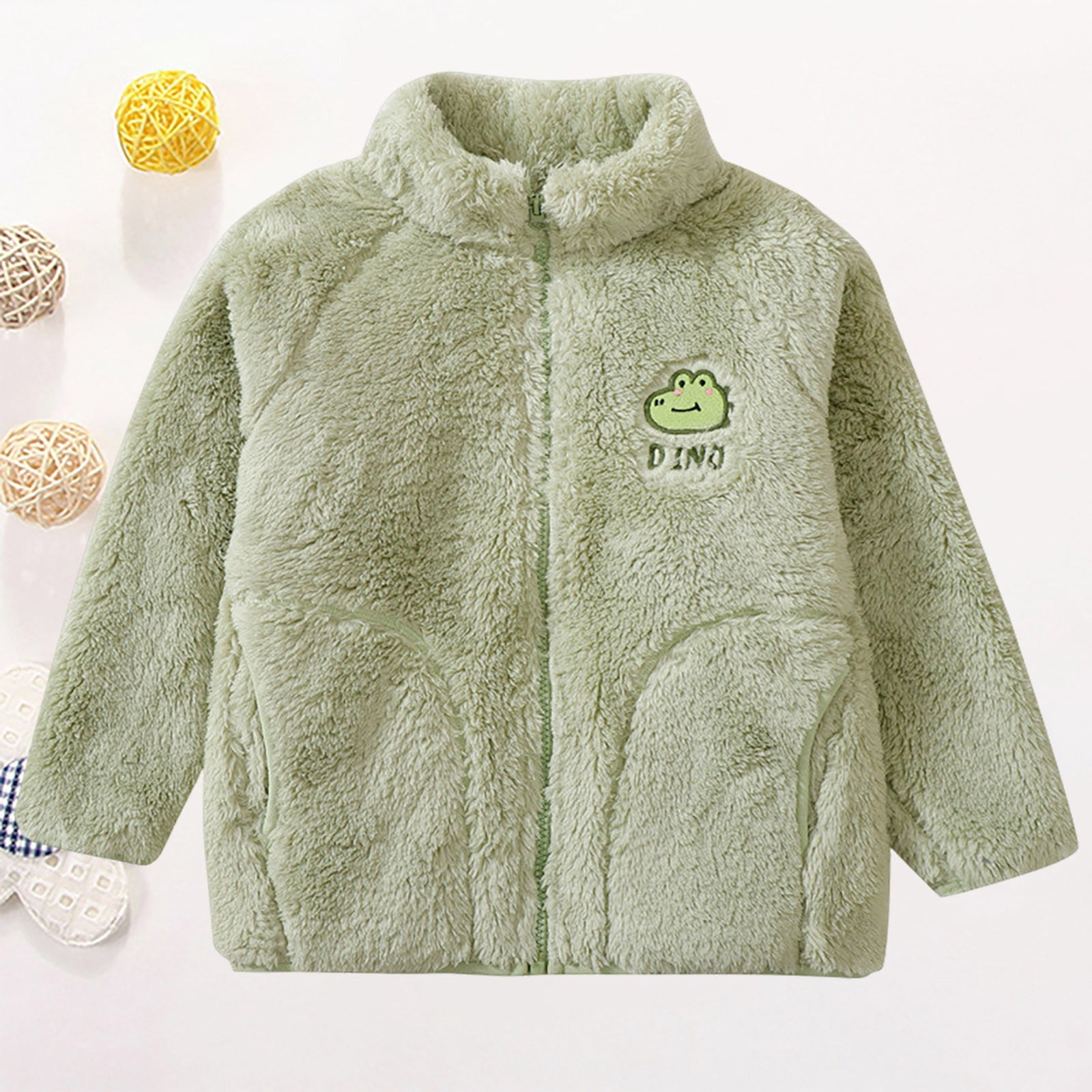 XIMIN Girls Polar Fleece Jacket Cute Penguin Embroidery Zip Up Trendy ...
