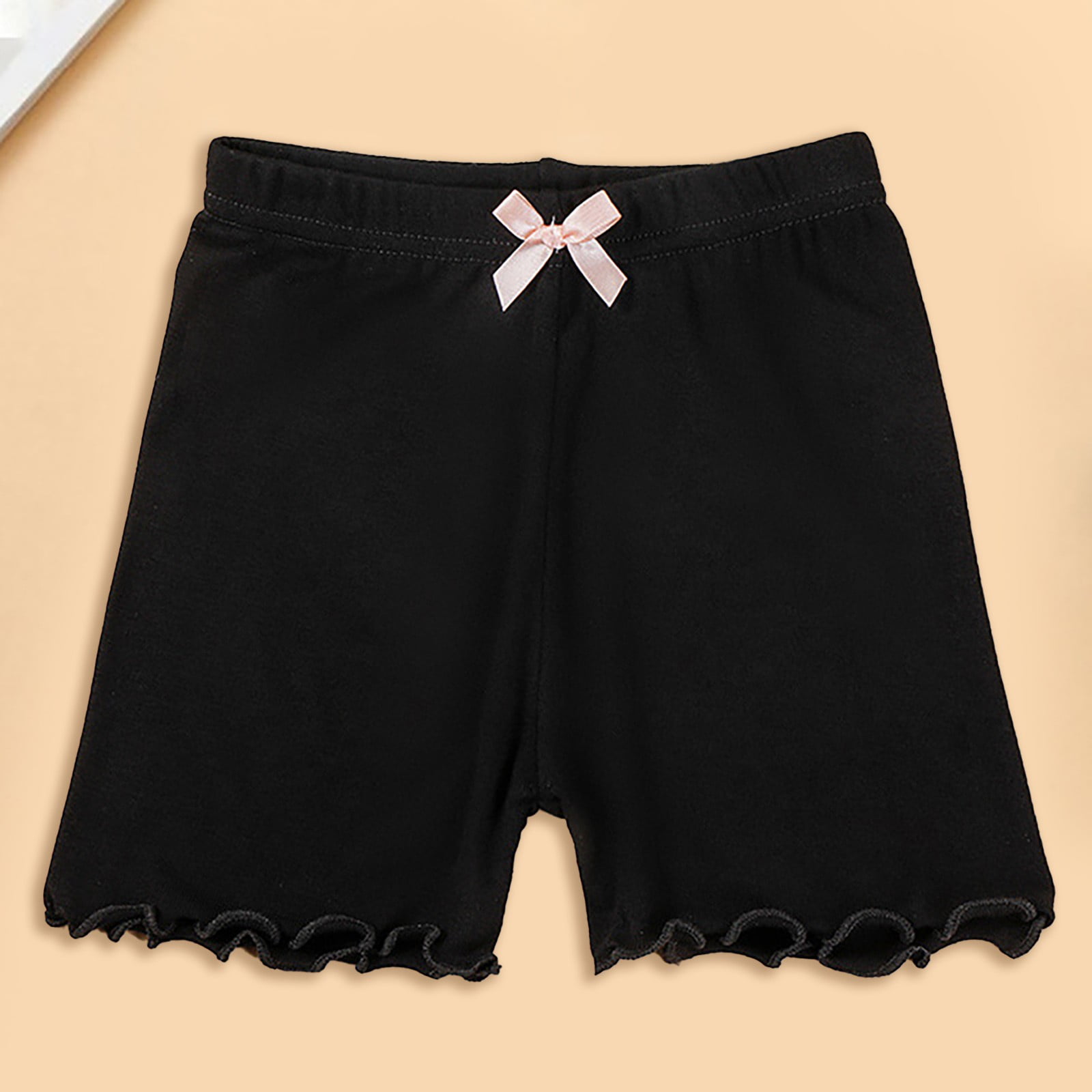 XIMIN Girls Safety Pants Summer Cotton Dance Shorts Kids Solid Ruffled ...