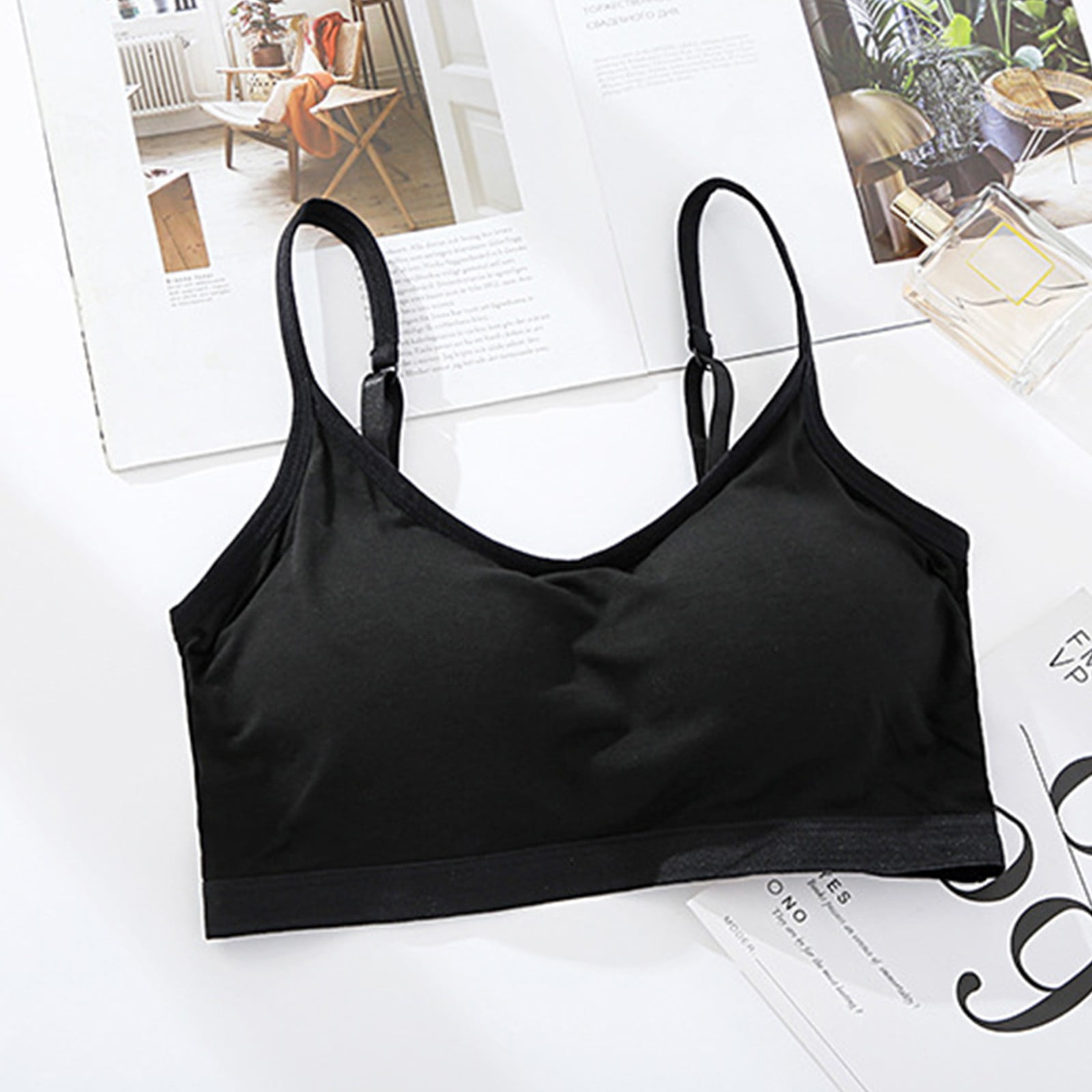 XIMIN Girls' Sexy Soft Cup Bra,Cami Training Bra Spaghetti Strap Sport Bra with Adjustable Strap ...