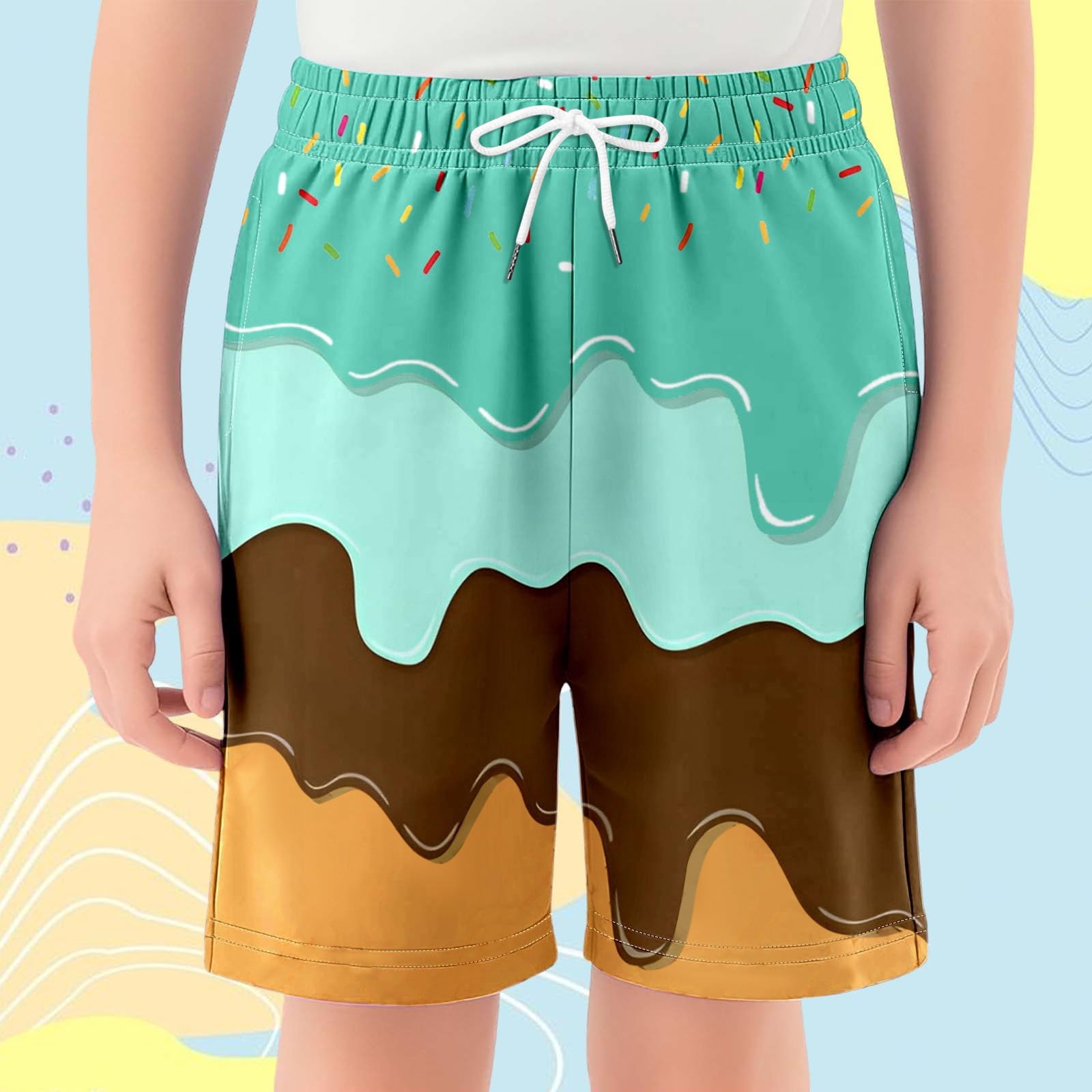XIMIN Ice Cream Toddler Boy Swim Trunks Waffle Or Cone Quick Dry ...
