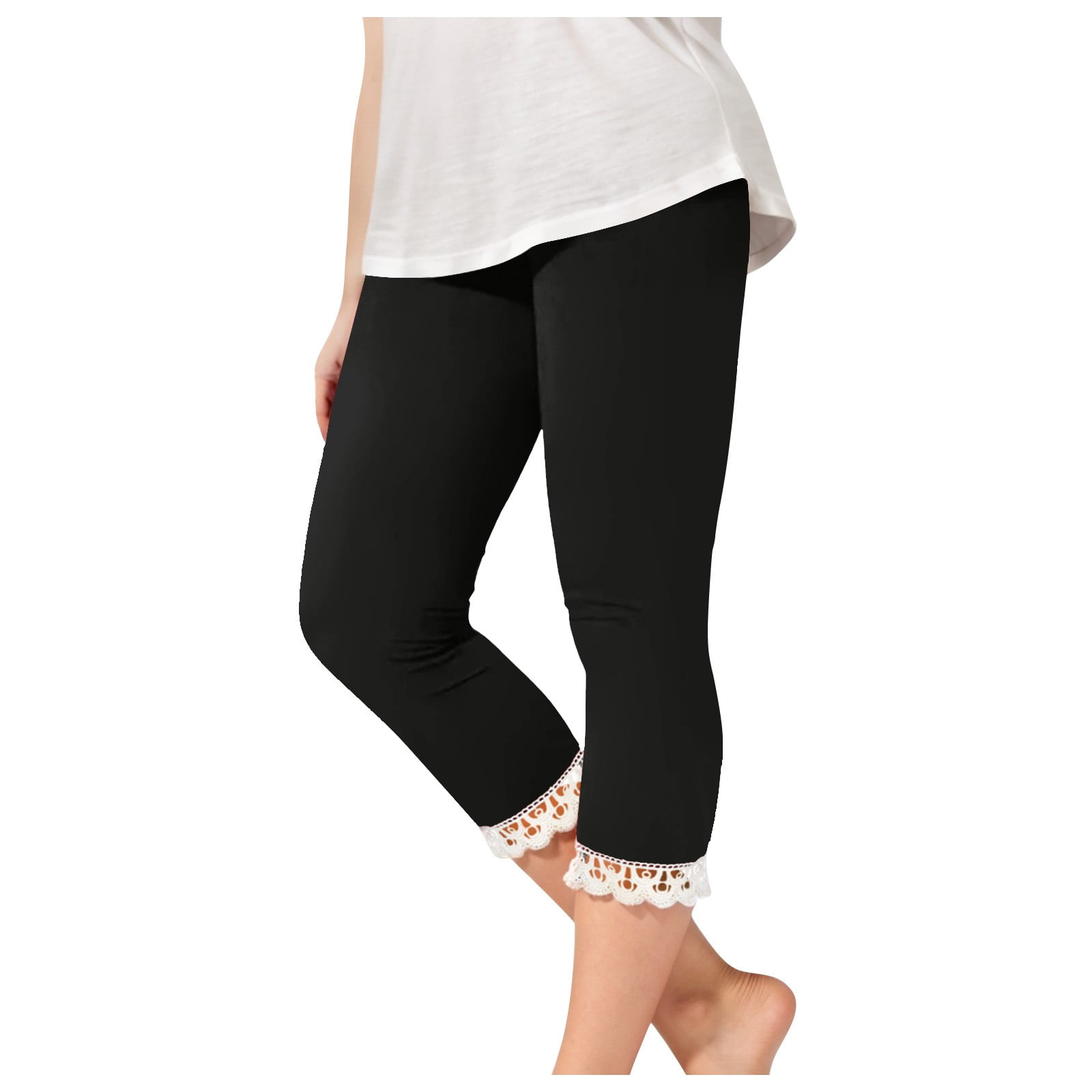 XIMIN Infant Girls Lace Trim Leggings Stretchy High Waisted Yoga ...