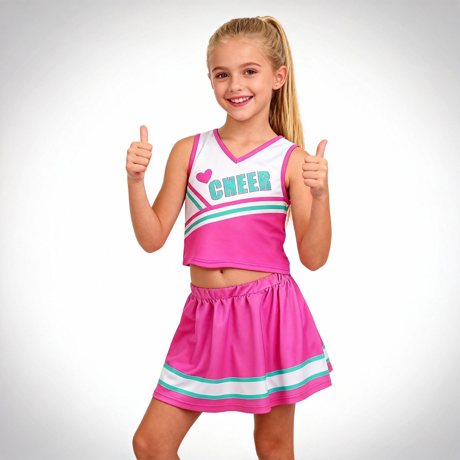 XIMIN Kid Girls Sweetheart Cheerleader Uniform Dress Up Outfit Costume ...