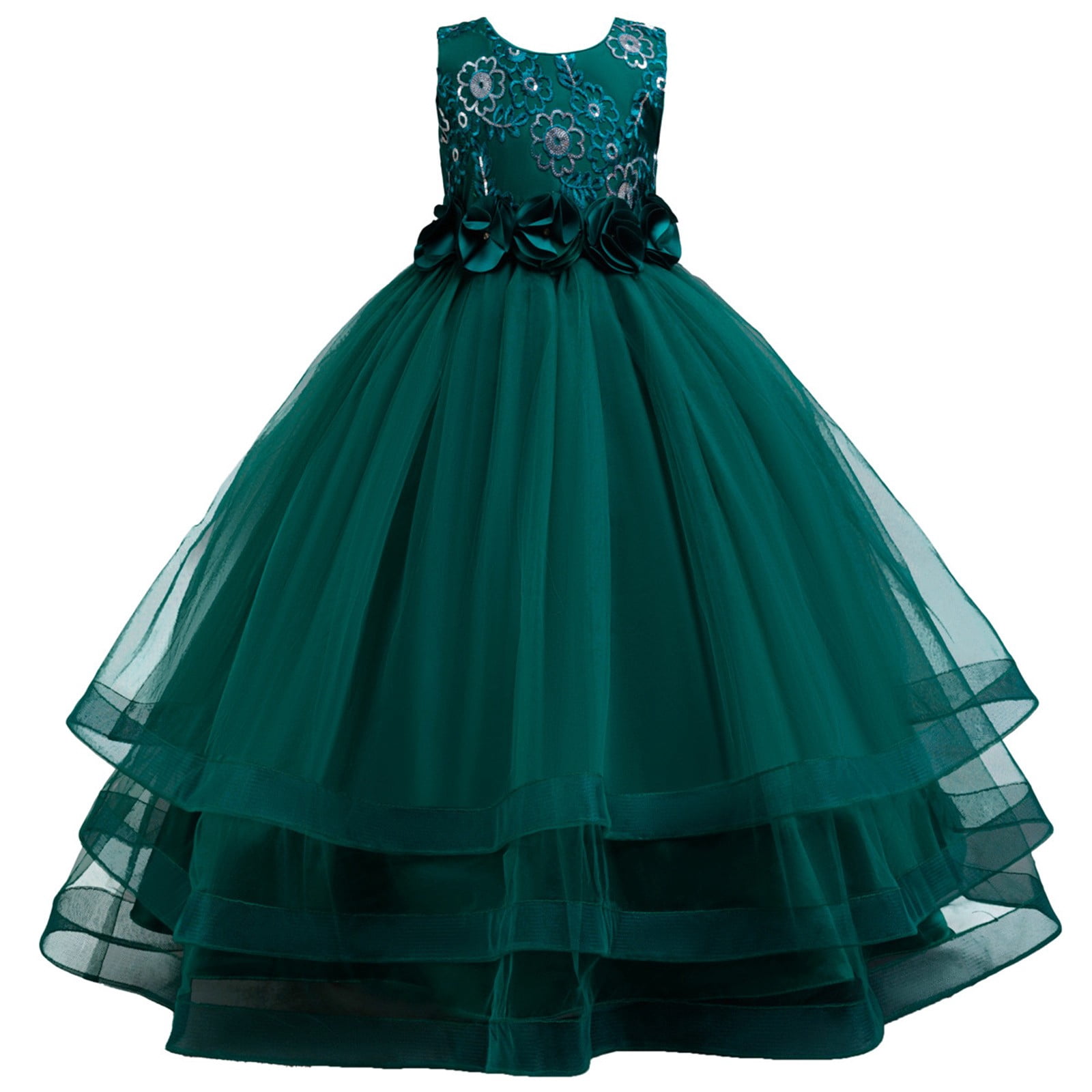 XIMIN Kids Girls 3D Butterfly with Bow Flower Christmas Dress Lace ...