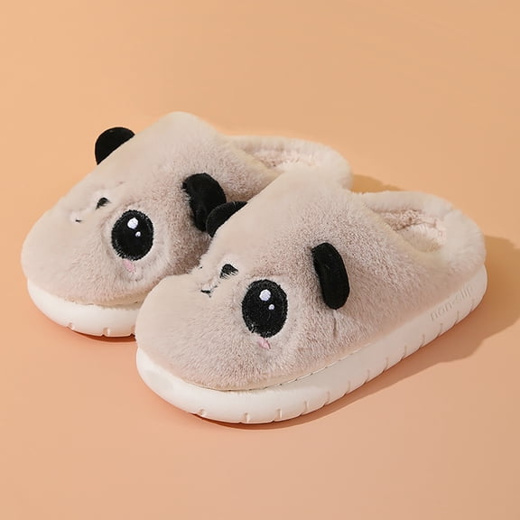 XIMIN Toddler Kids Cute Animal House Slippers Fuzzy Warm Bedroom Shoes ...