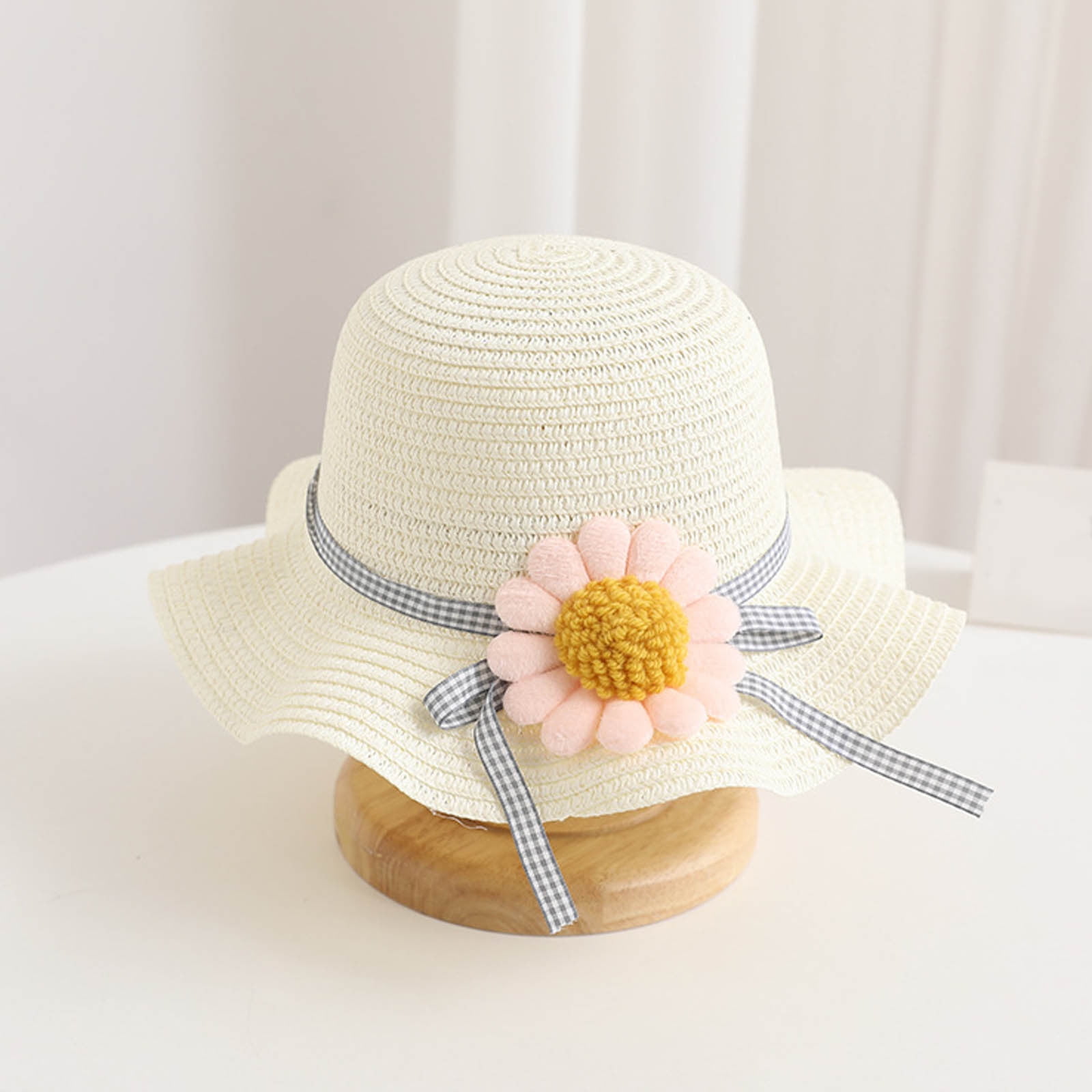 XIMIN Kids Girls Sunscreen Hat Summer Bow Sun Hat Braided Hat Beach Hat ...