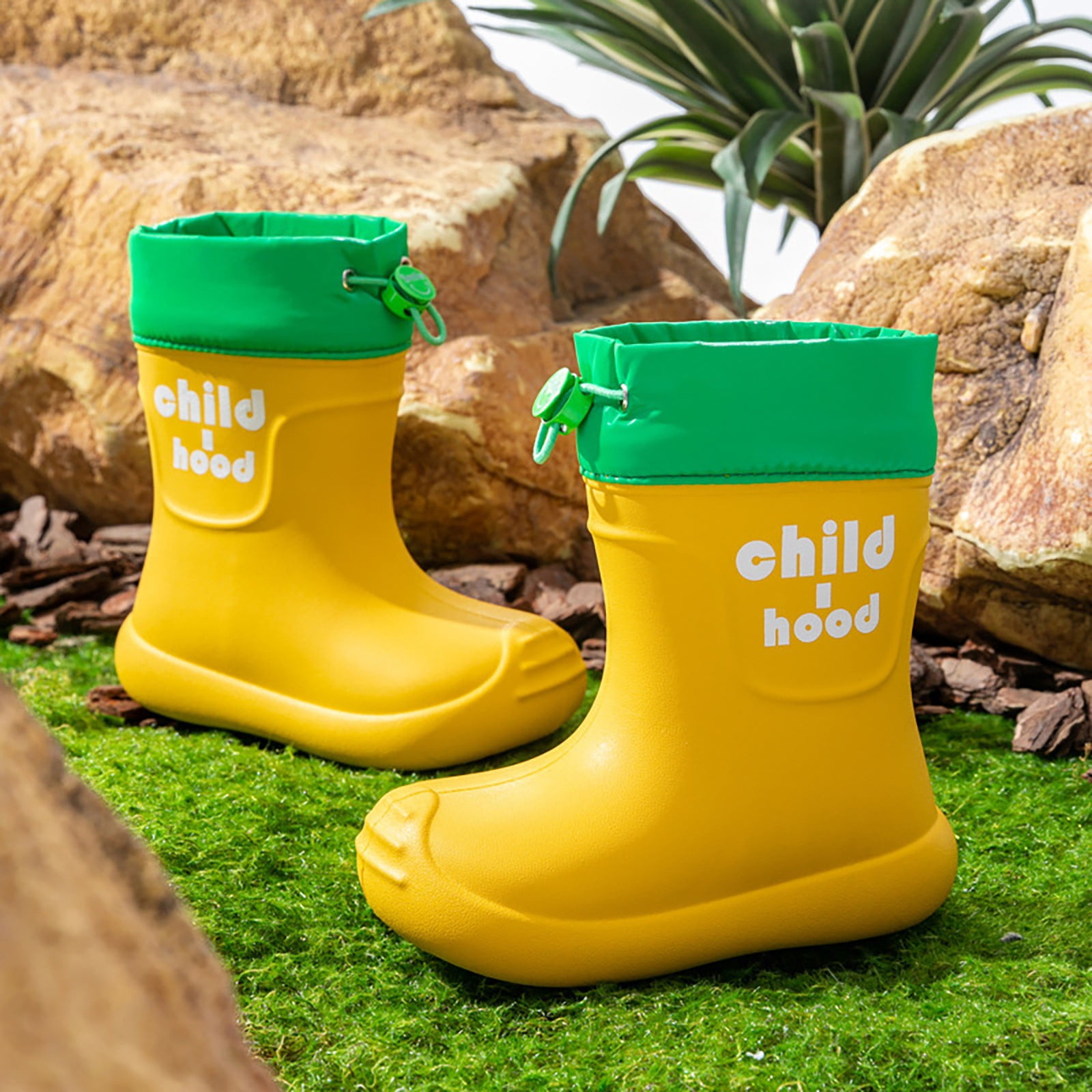 XIMIN Kids Premium Rain Boots with an Elastic and Non-Slip Soles Boot ...