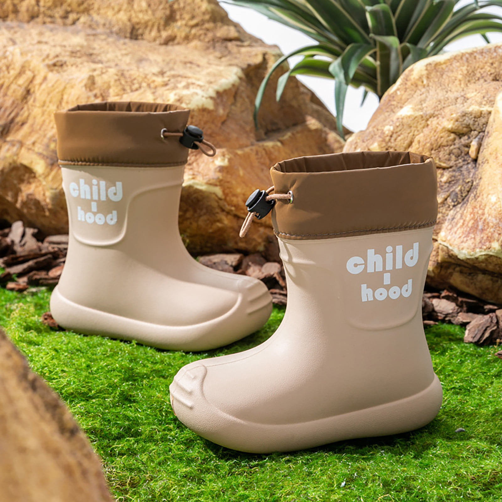 XIMIN Kids Premium Rain Boots with an Elastic and Non-Slip Soles Boot ...