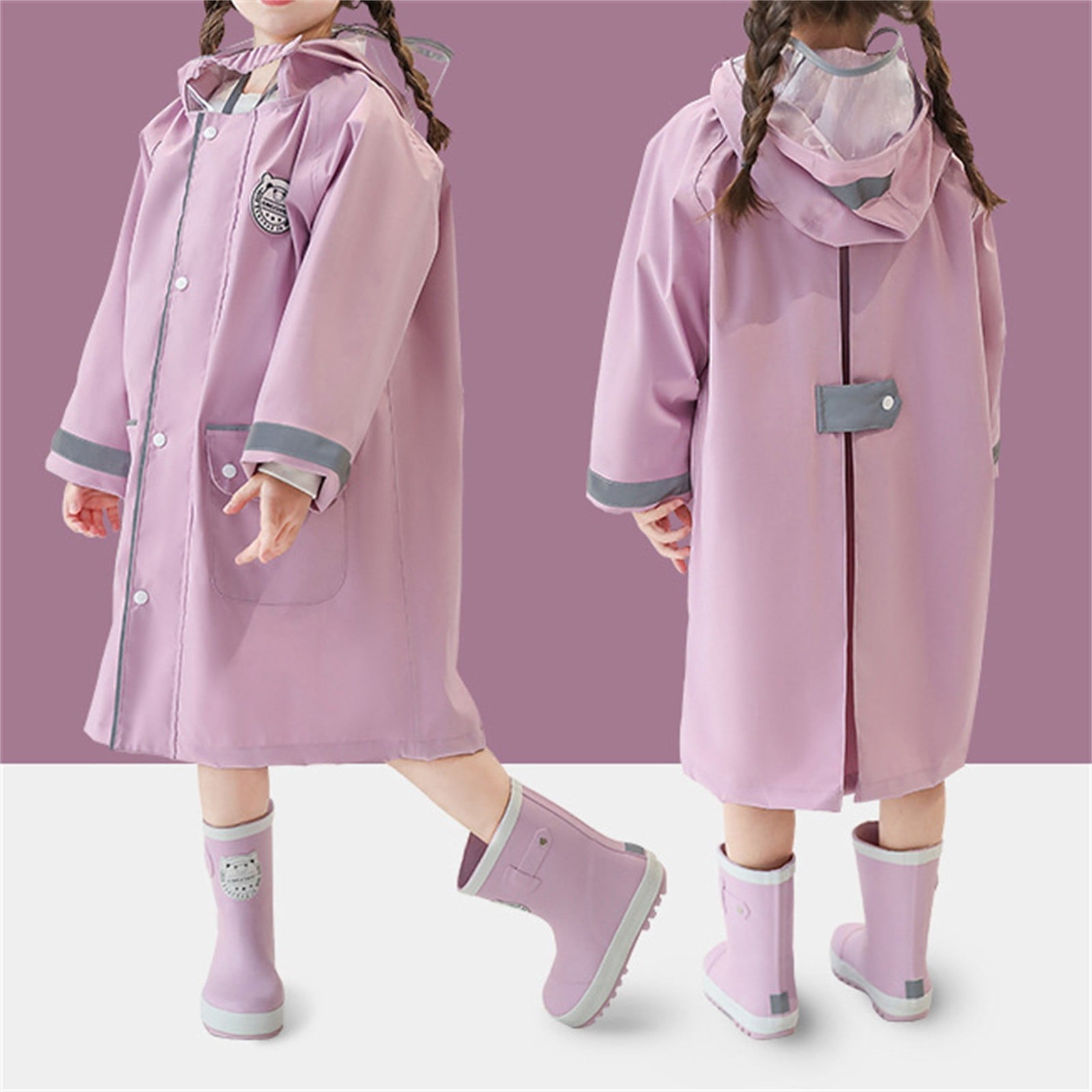 XIMIN Kids Rain Coat for Girls and Boys Raincoat Lightweight Waterpoof ...