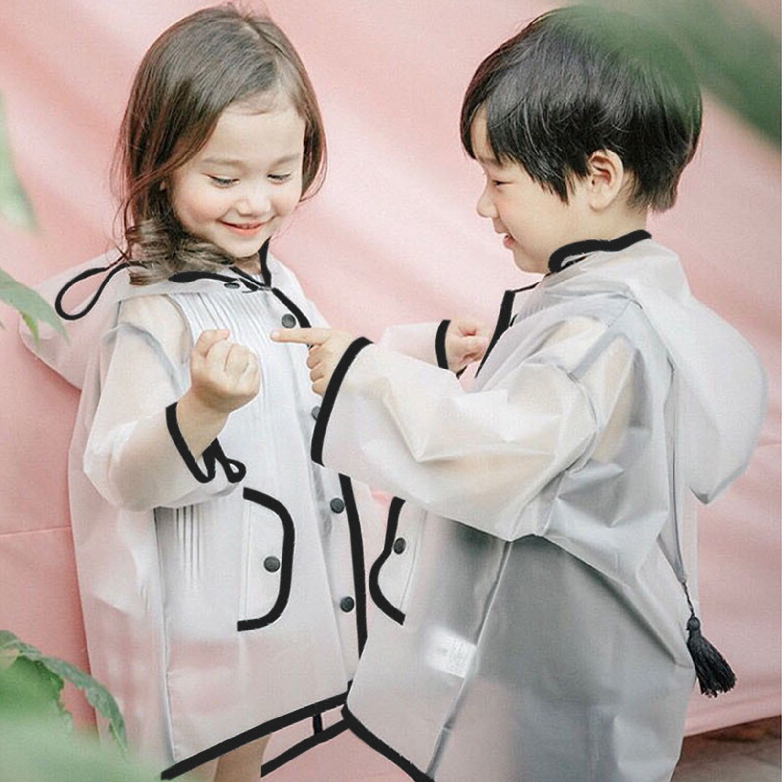 XIMIN Kids Raincoat Eva Transparent Protective Cover Rain Poncho,Gently ...