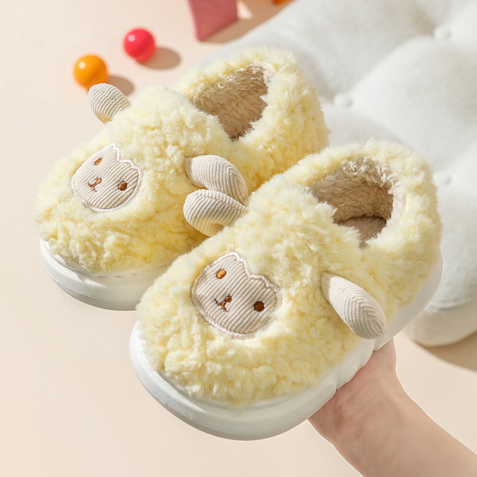 XIMIN Kids Slippers Girls Boys Slip On Cozy Plush House Cute Cartoon ...