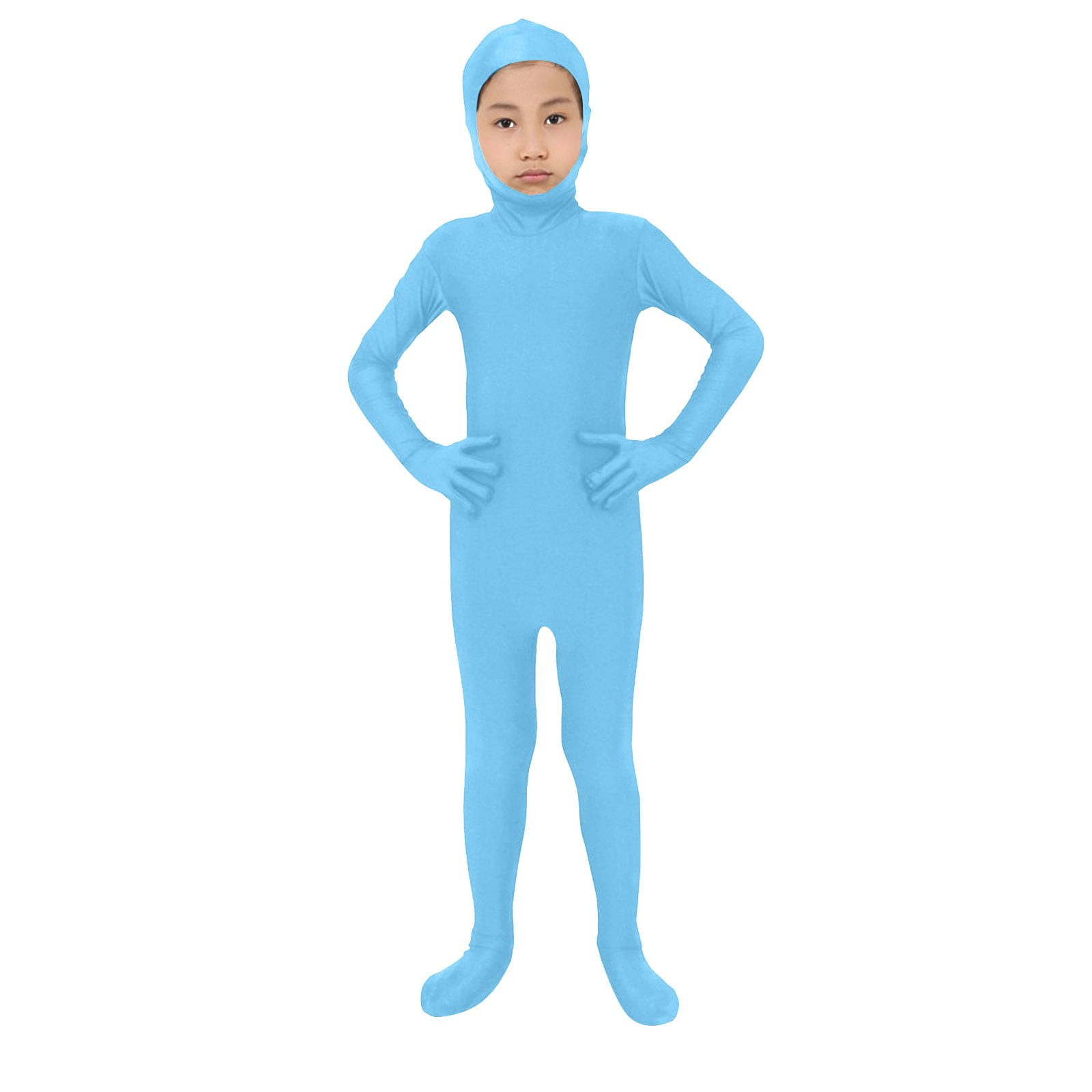 XIMIN Kids Spandex Costume Full Body Open Face Solid Color Bodysuit ...