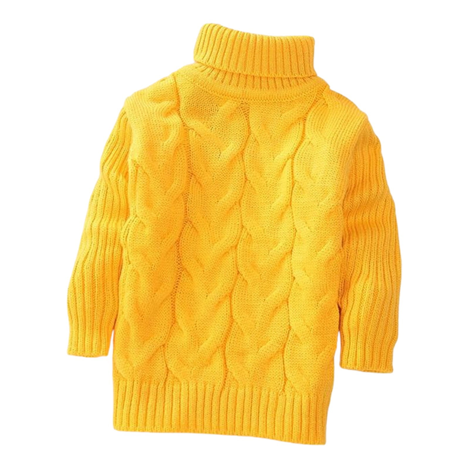 XIMIN Kids Teen Girls Sweaters Cable Knit Turtleneck High Collar Solid ...