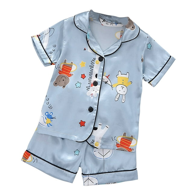 XIMIN Kids Toddler Children Summer Pyjamas Kids Toddler Boys Girls Silk ...