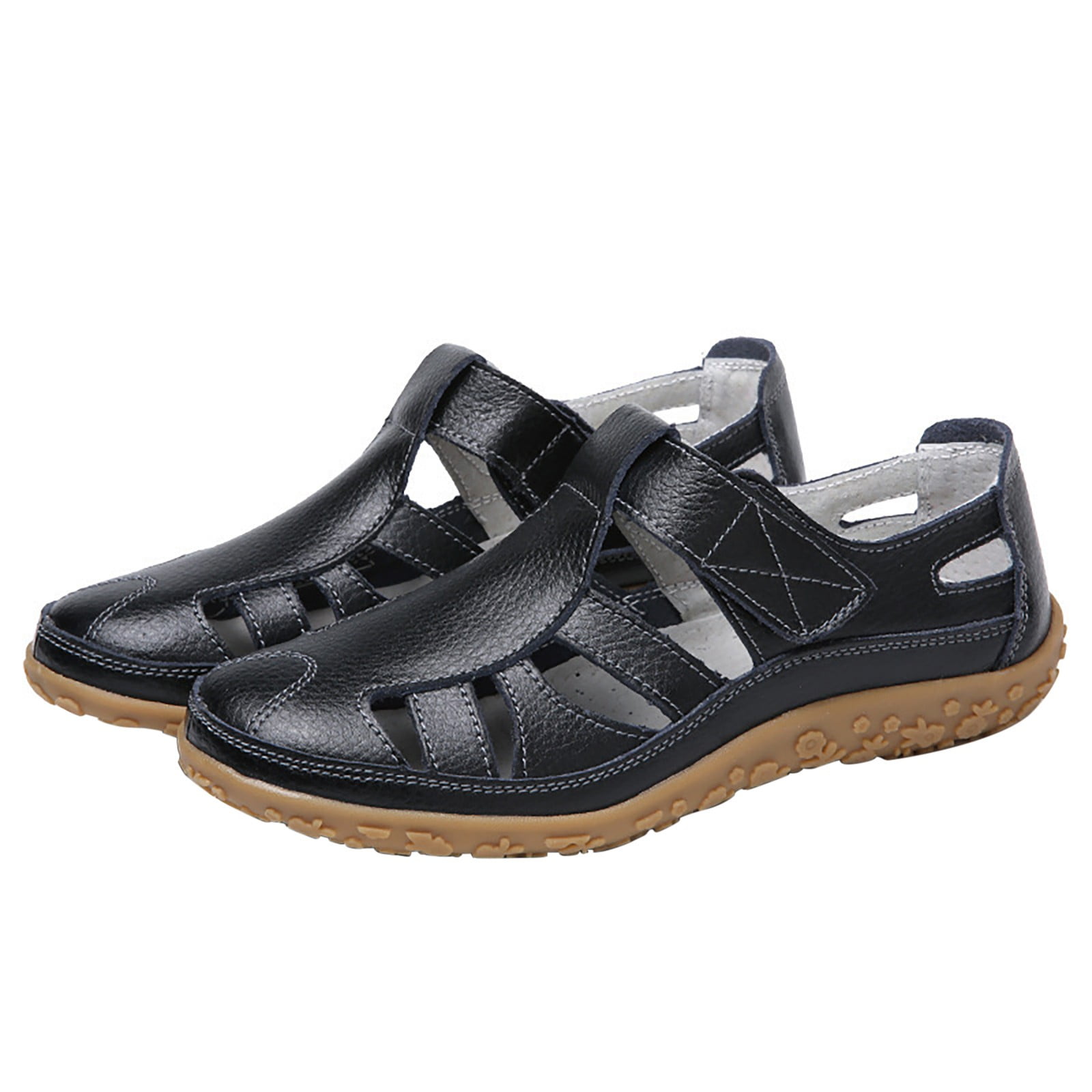 XIMIN Ladies Open Toe Shoes Women's Hollow Solid Color Casual Fashion ...