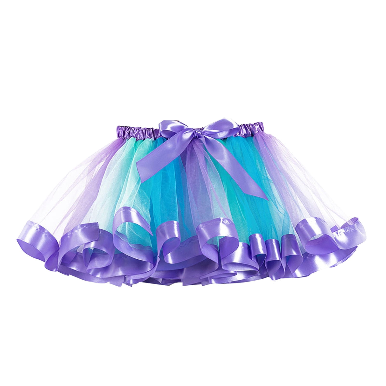 XIMIN Layered Ballet Tulle Rainbow Mermaid Tutu Skirt for Little Girls ...