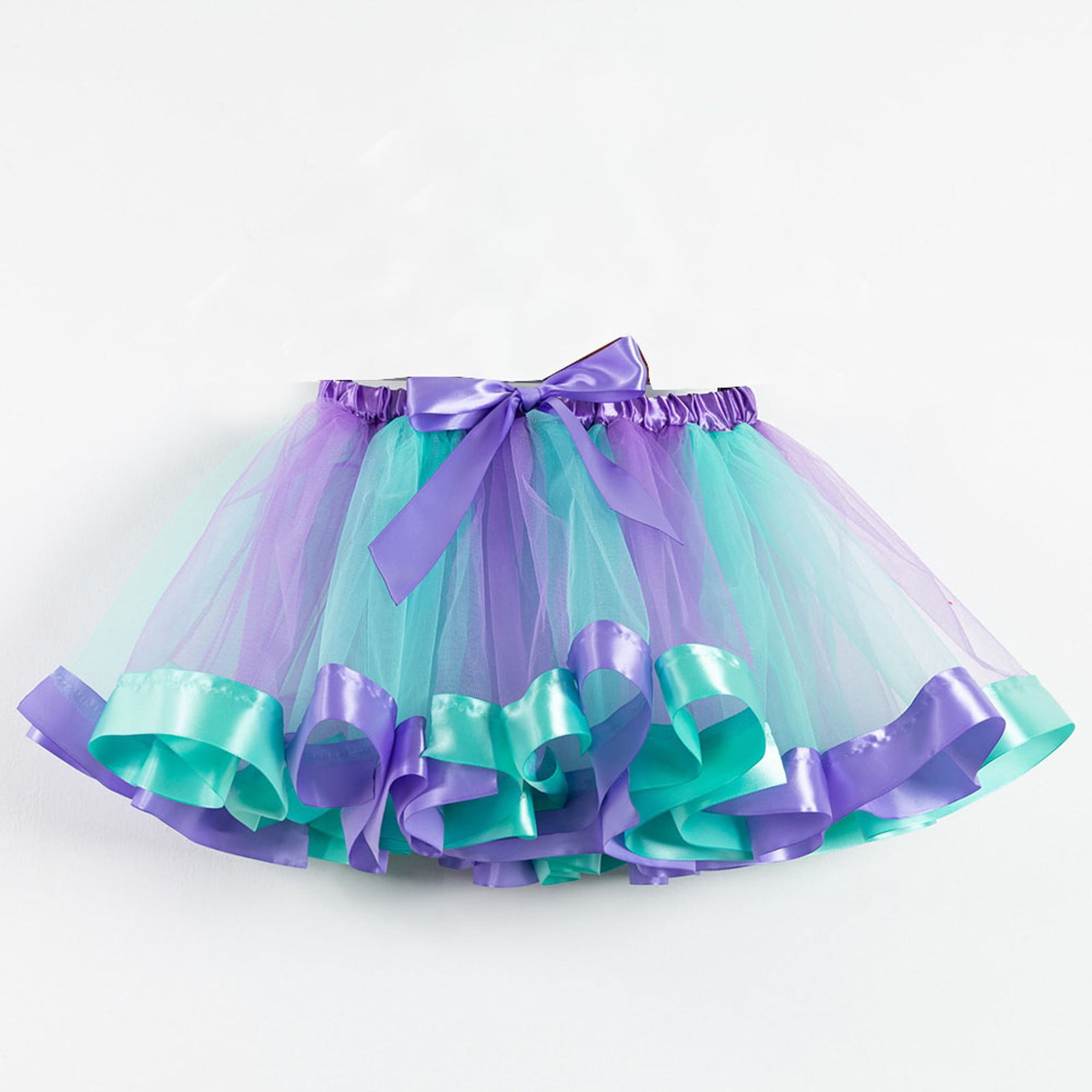 XIMIN Layered Ballet Tulle Rainbow Mermaid Tutu Skirt for Little Girls ...