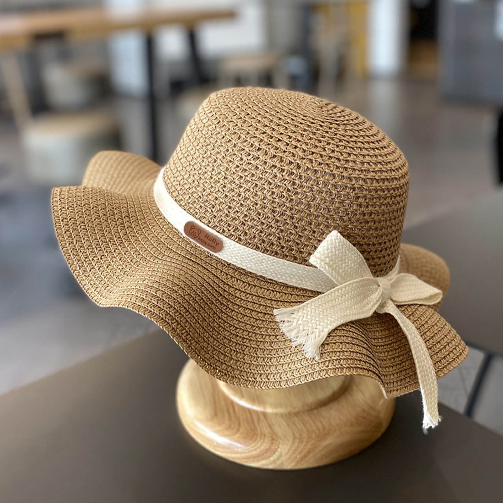 XIMIN Little Girls Panama Wide-Brim Floppy 𝐒traw Wide Brim Floppy Sun ...
