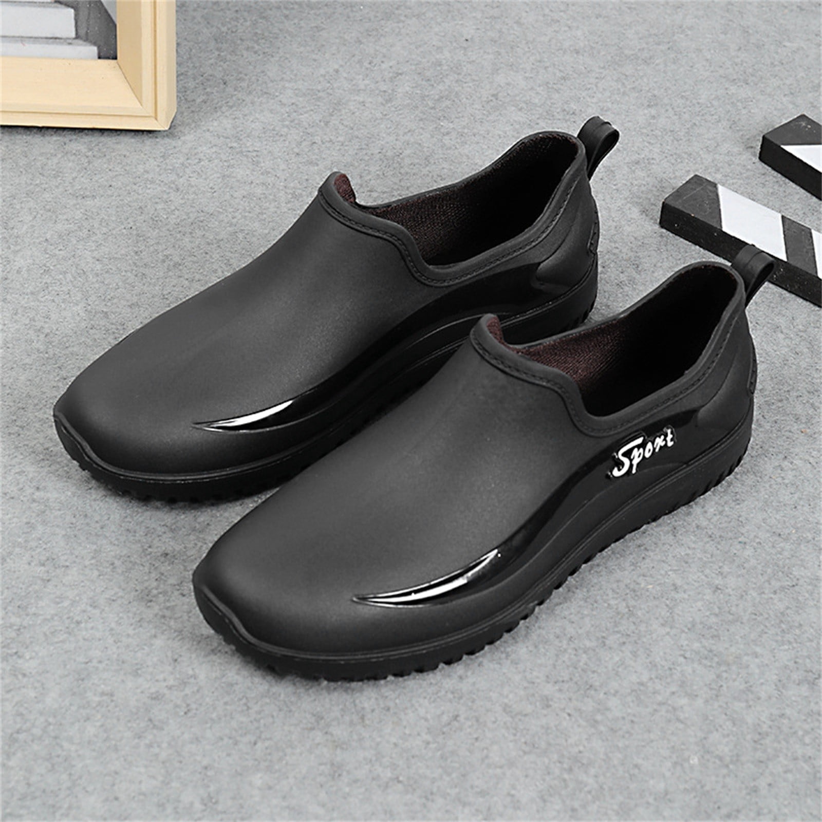 XIMIN Men Rain Slip Shoes Short On Boots Water Ankle Rain Boots ...