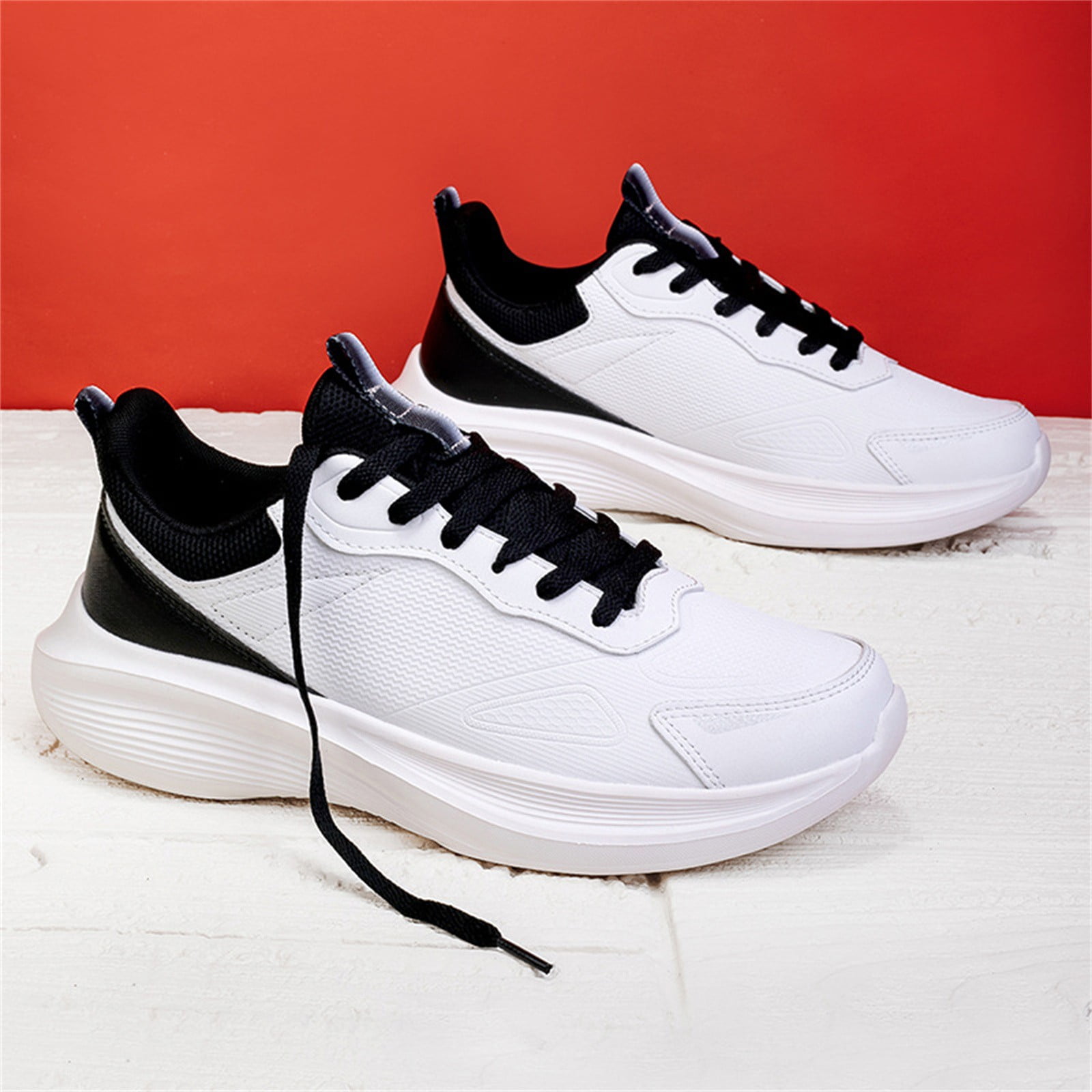 XIMIN Men's Slip On Walking Shoes Lace Up Low Top Sneakers Gym Tennis ...