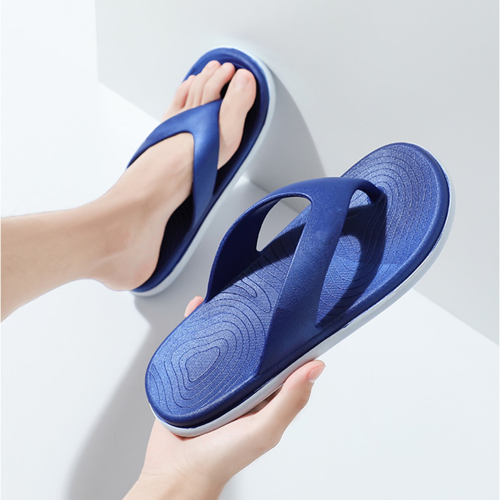 XIMIN Mens and Women's Comfort Flip Flops Memory Foam and Arch Support ...