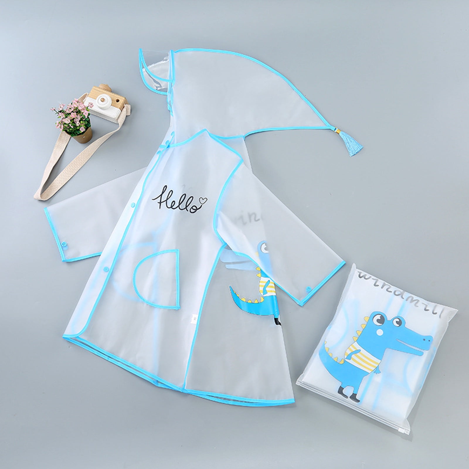 XIMIN Raincoat Size Kid's Raincoat Cartoon Crocodile Pattern Eva ...