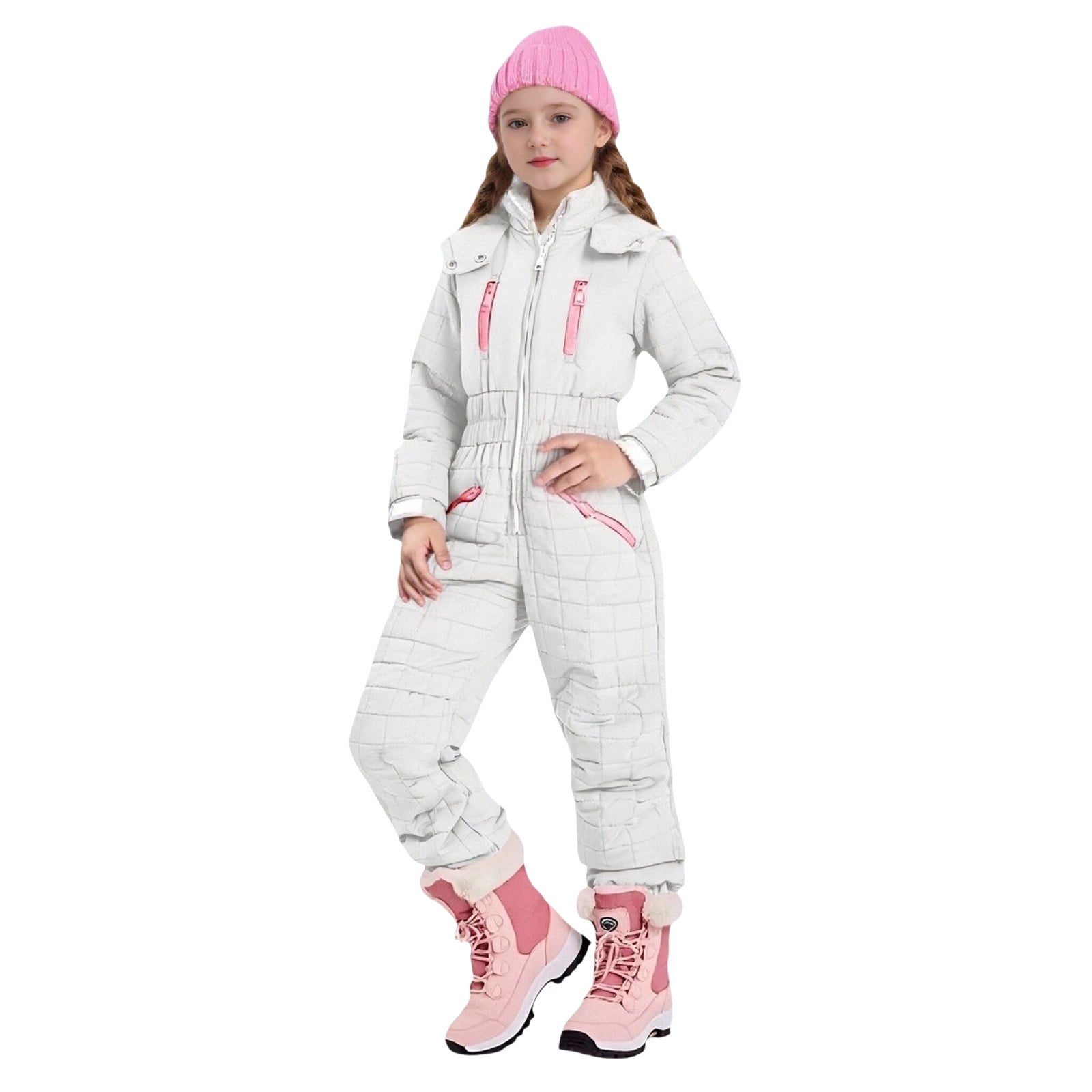 XIMIN Snow Suit for Kids Girls Boys One-Piece Snowsuit Hooded ...