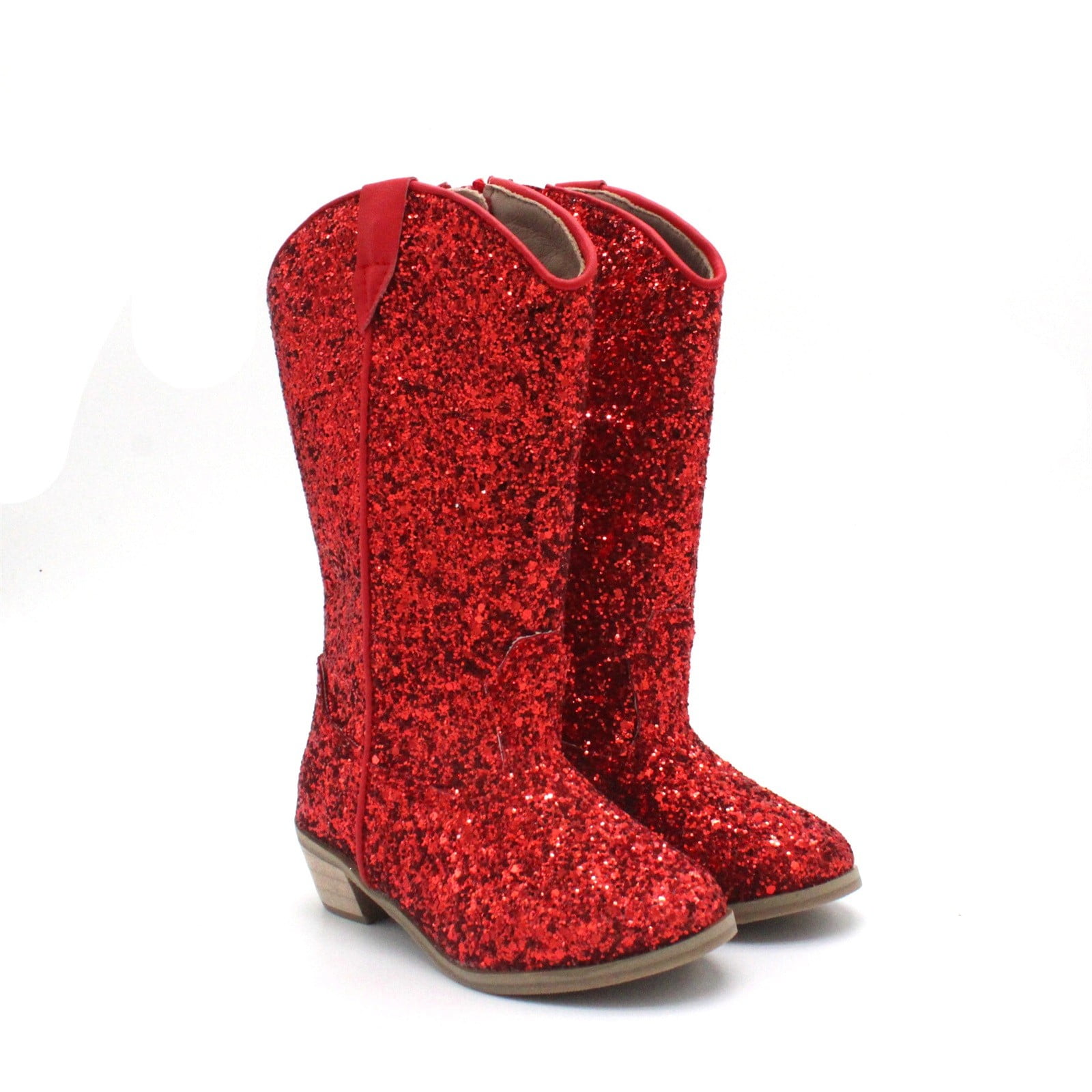 XIMIN Sparkly Boots for Girls Cowboy Boots Square Toe Kids Boots ...