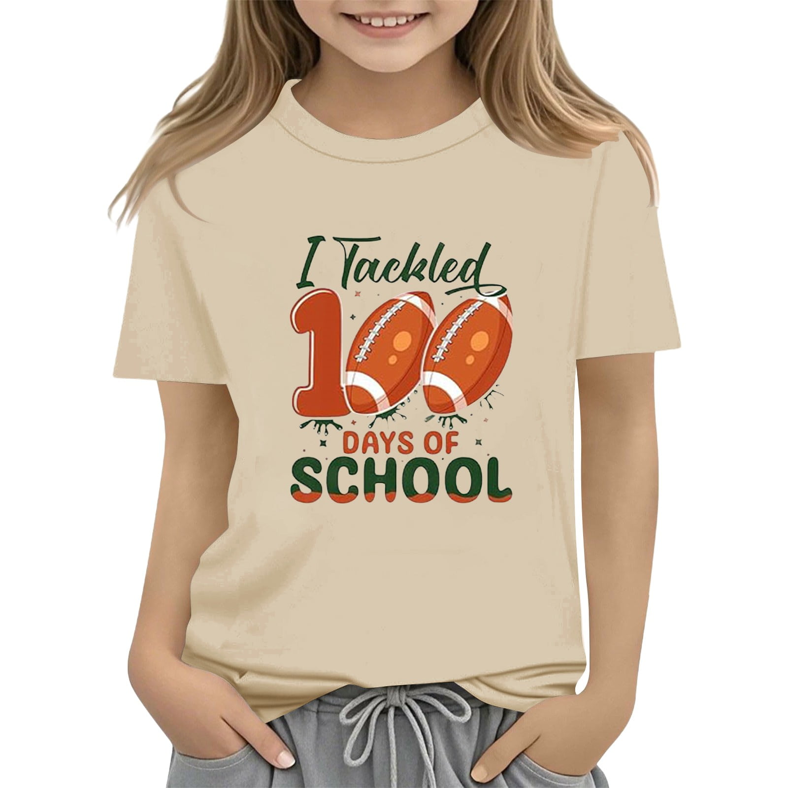 XIMIN Summer Tops Crew Neck Tee Shirt 100th Day of School Celebration ...