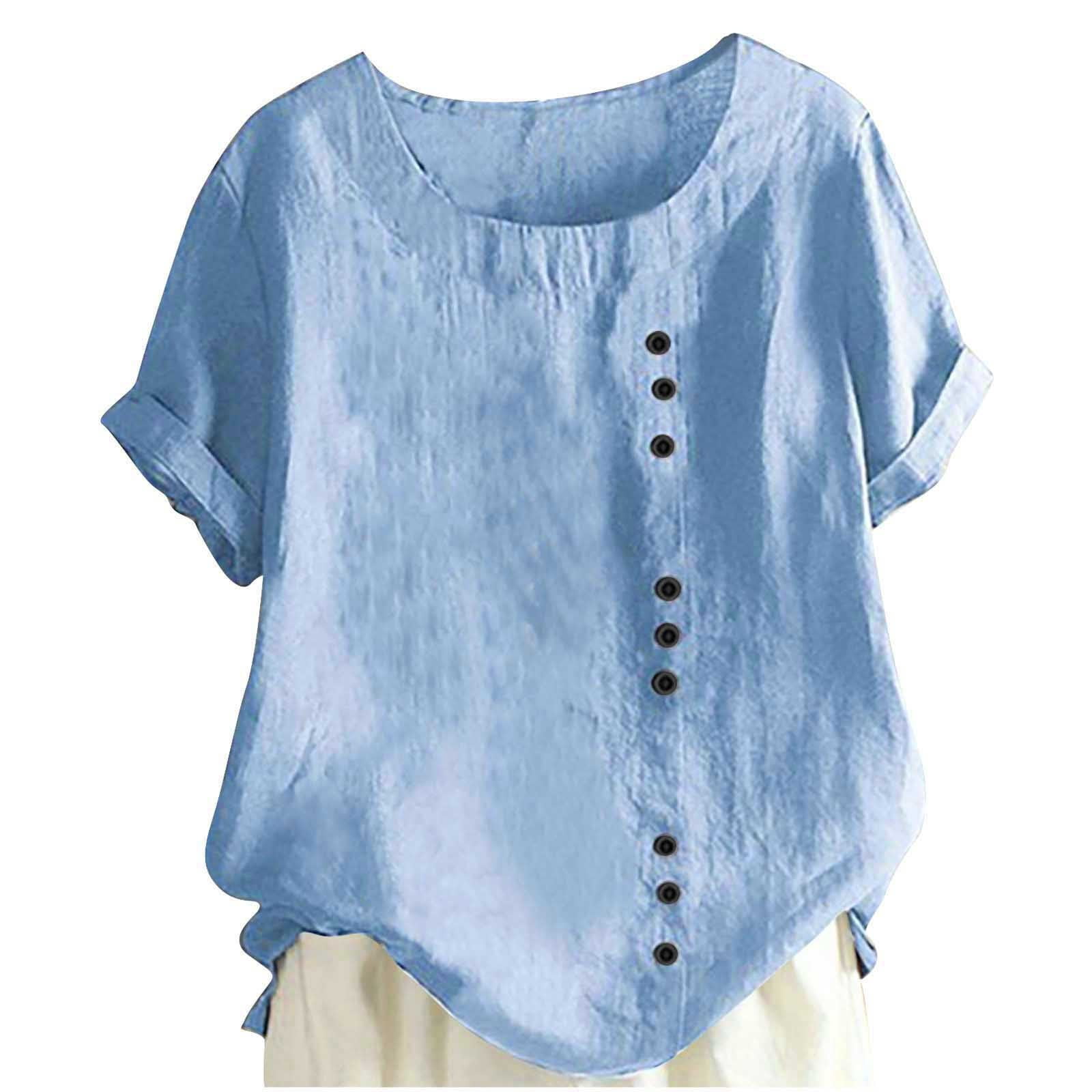 XIMIN Summer Tops for Kid Girls Dressy Loose Fit Button Up Short Sleeve ...