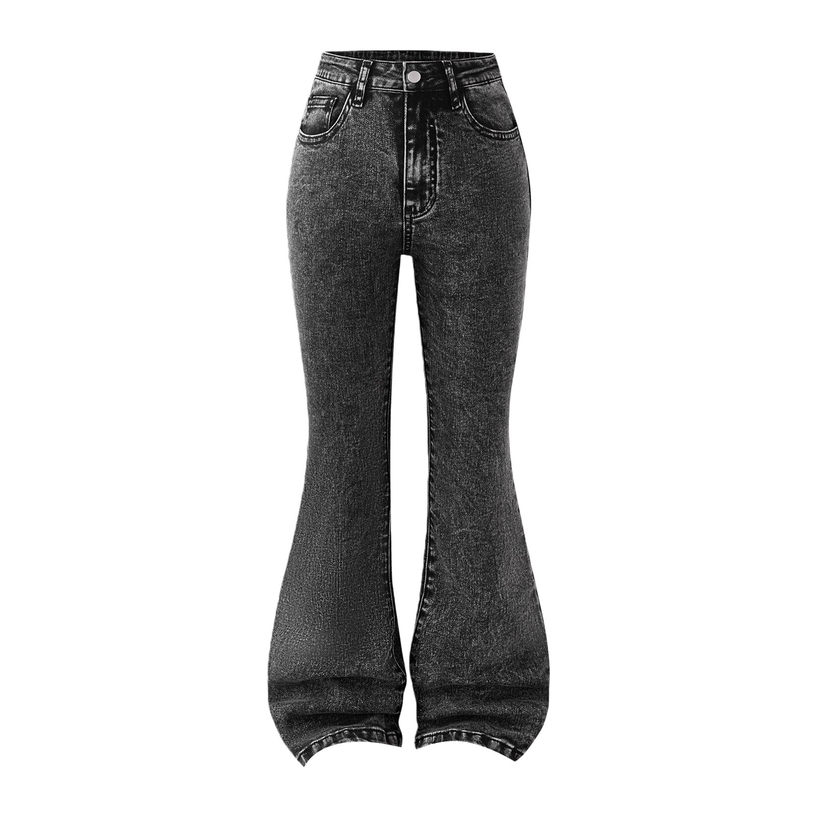 XIMIN Teen Girls Flare Jeans Vintage Straight Bell-Bottom Denim Pants ...