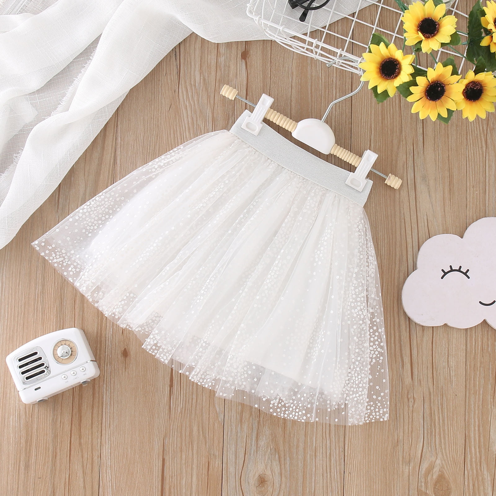 XIMIN Toddler Girl Magic Park Tulle Sequin Skirt Layered Tutu Skirts ...