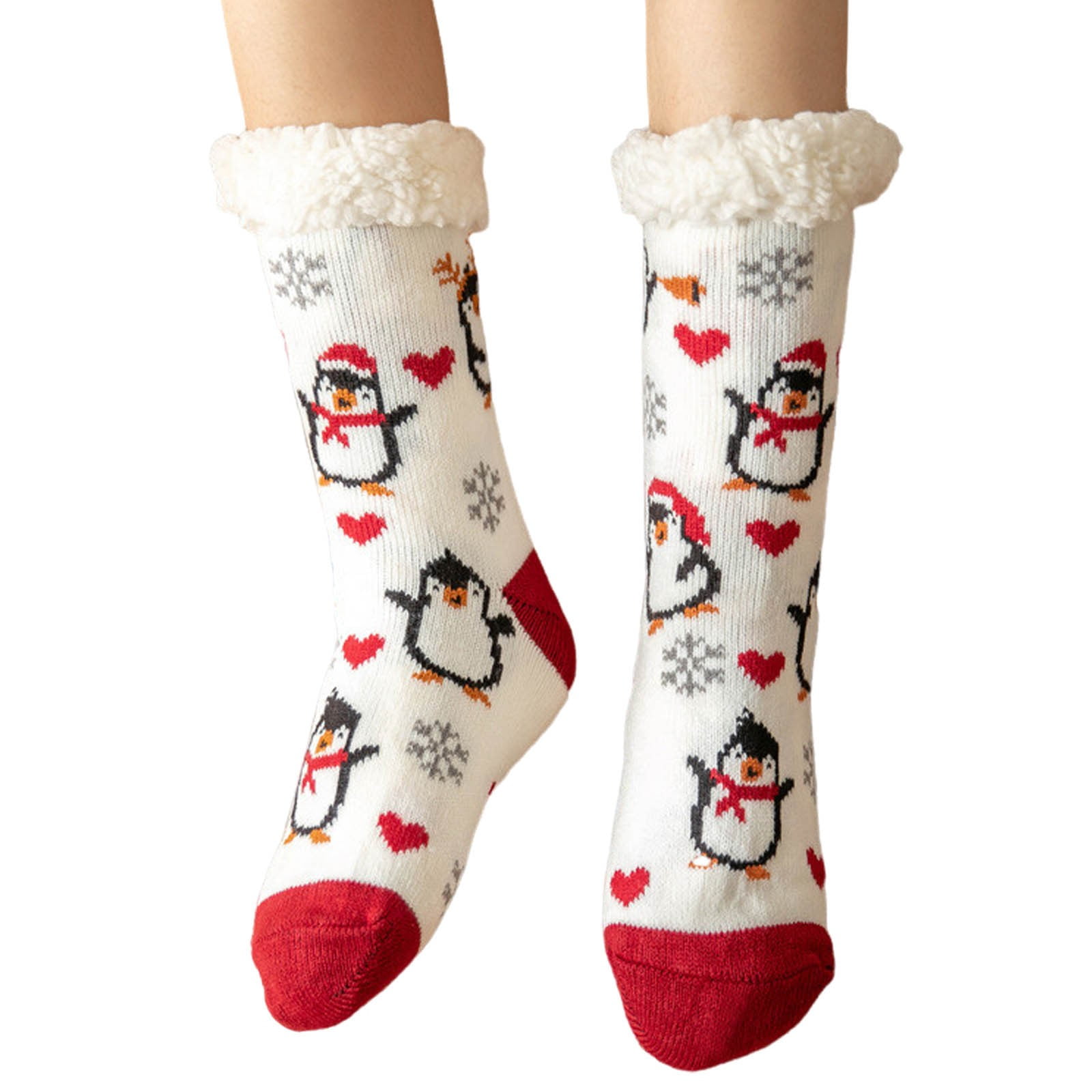 XIMIN Winter Christmas Socks Floor Socks Snow Socks Moon Plush Coral ...