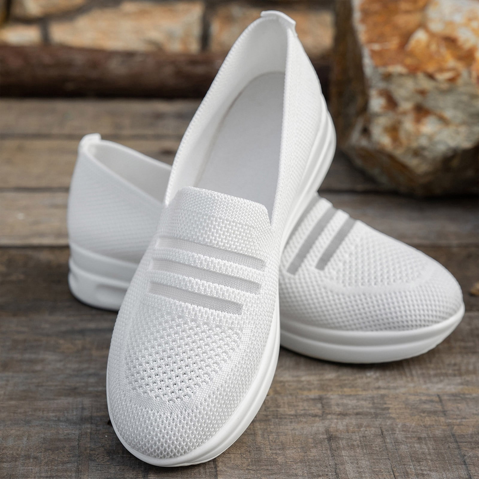 XIMIN Women Orthopedic Arch Support Woven Mesh Breathable Soft Sneakers ...