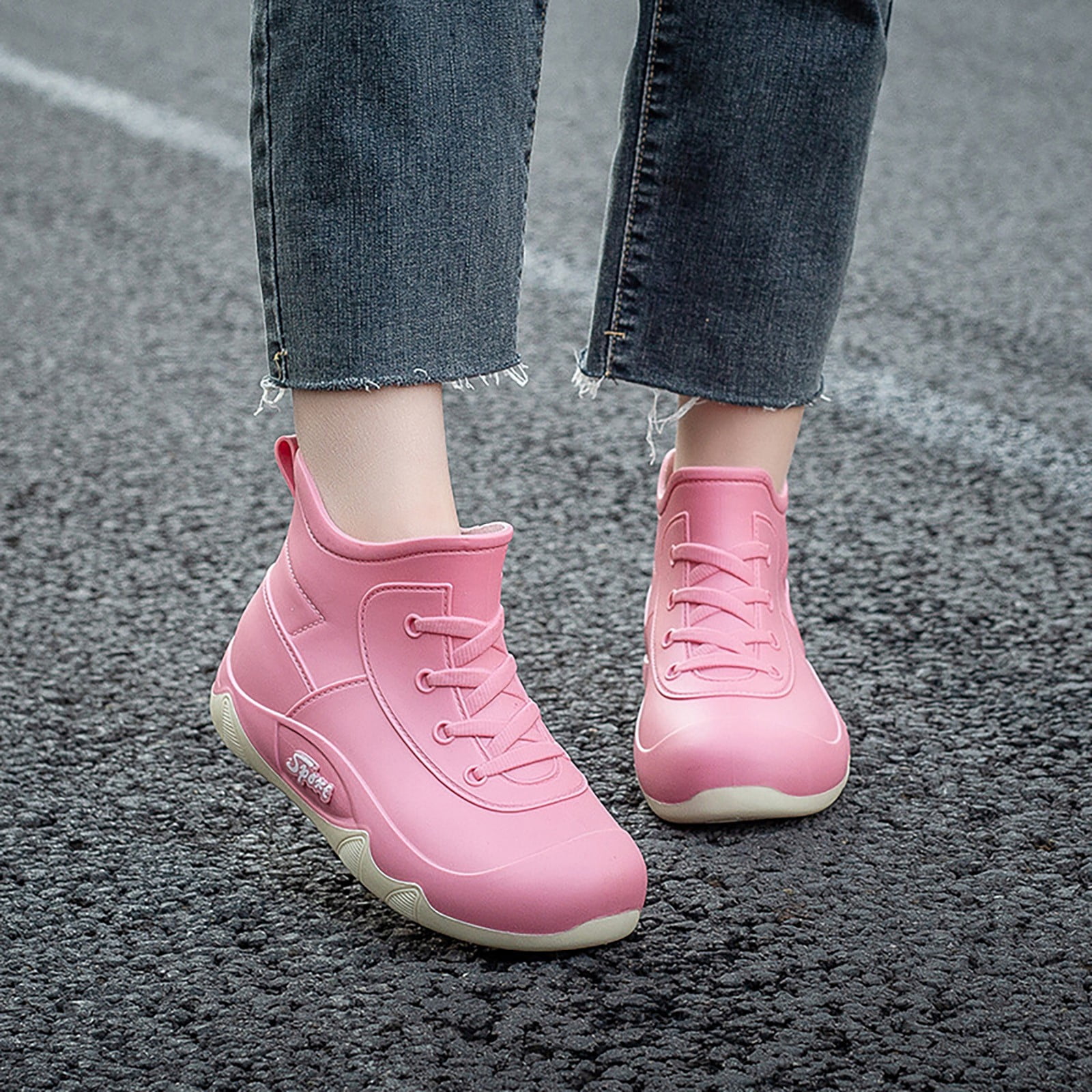 XIMIN Women's Waterproof and Wear-Resistant Rubber Ankle Rain Boots ...