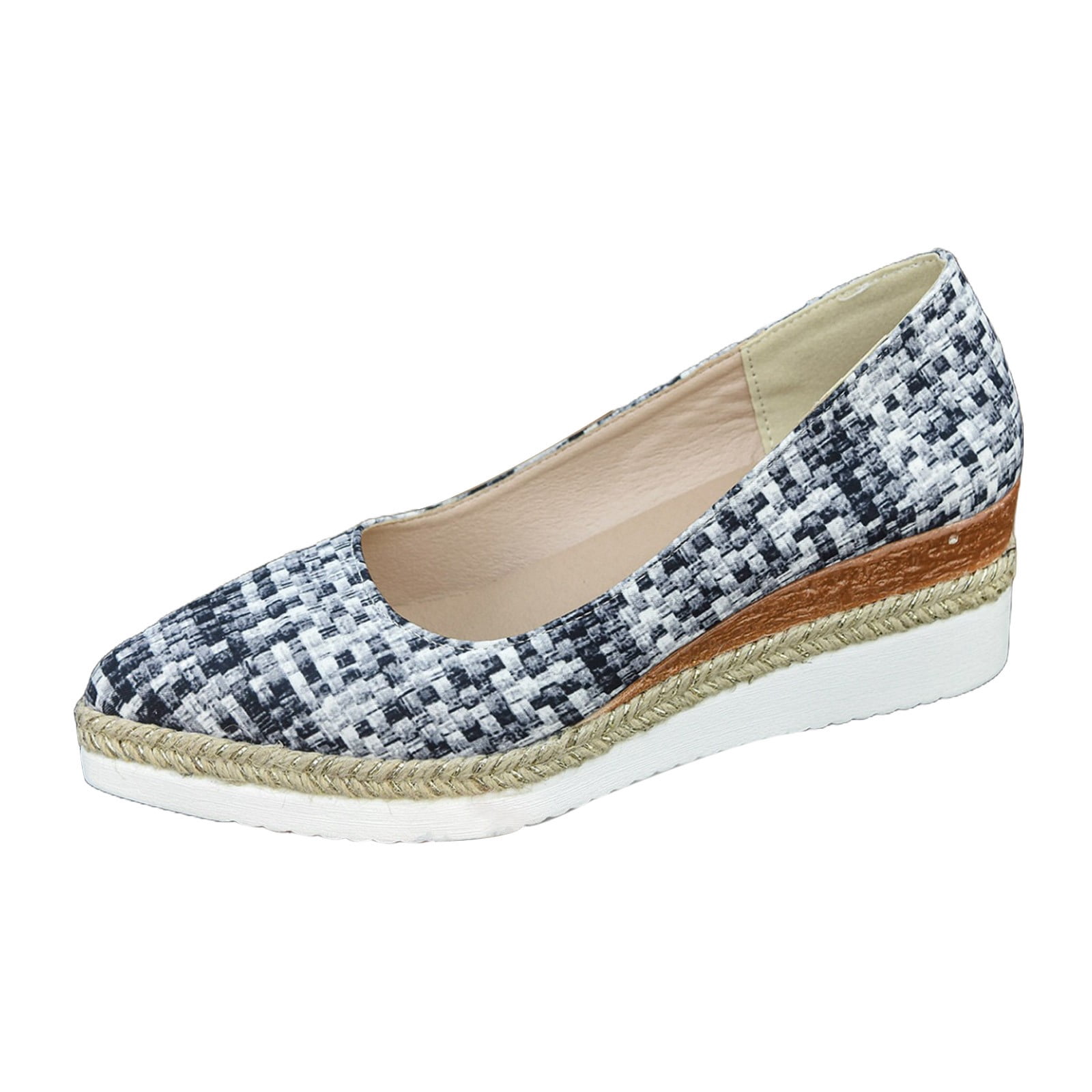 XIMIN Women's Wide Widths Platform Wedge Slip On Flat Sandals ...