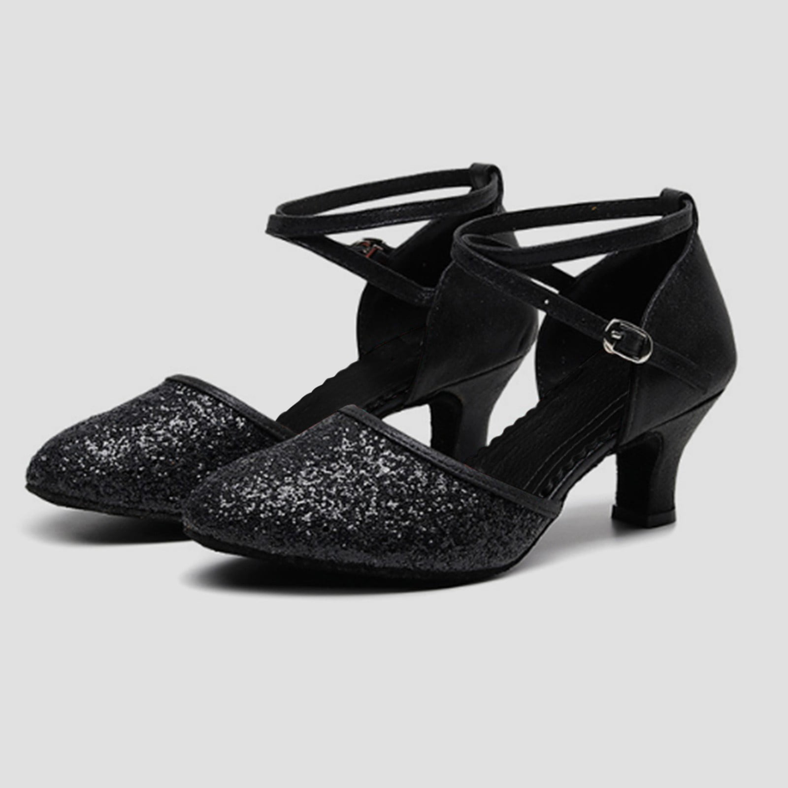 XIMIN Womens Glitter Ballroom Dance Shoes Latin Satin Salsa Tango ...