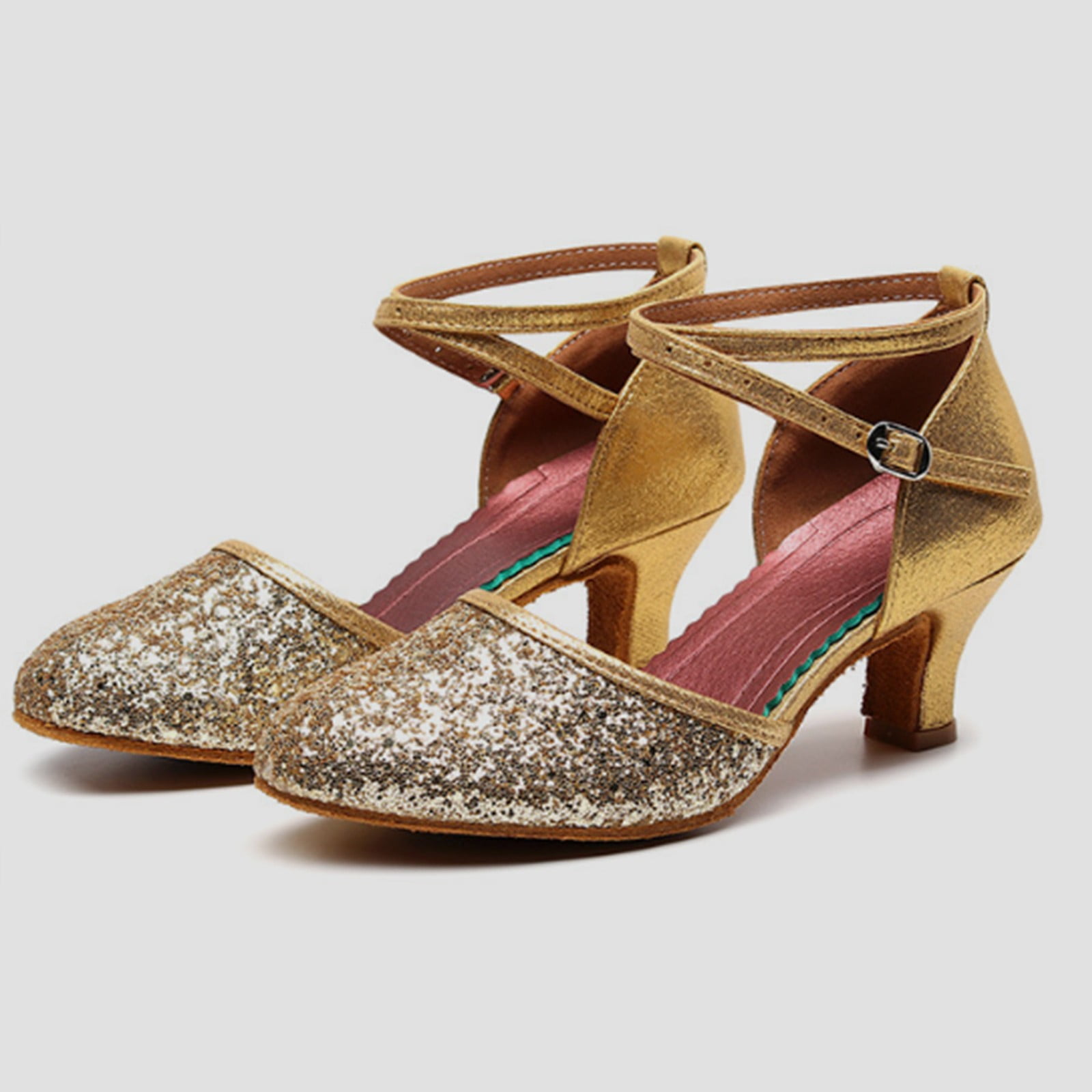 XIMIN Womens Glitter Ballroom Dance Shoes Latin Satin Salsa Tango ...