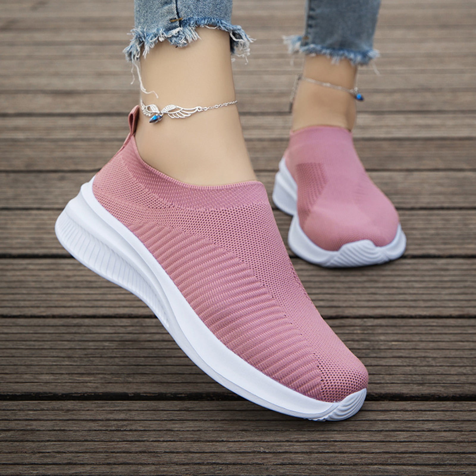 XIMIN Womens Low Top Platform Sneakers Fashion Slip Resistant Nurse ...