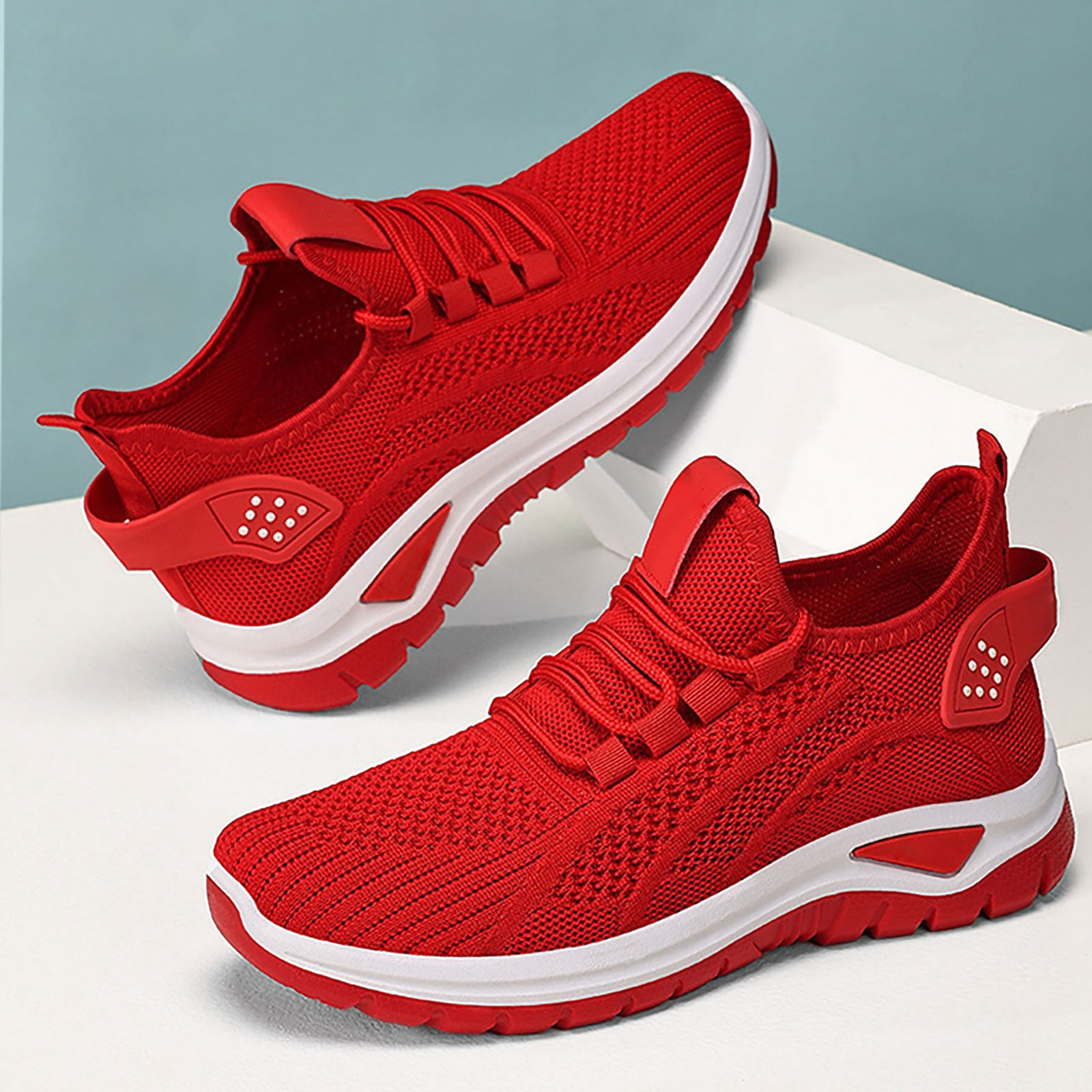 XIMIN Womens Stretchy Mesh Wedge Orthopedic Ultra-Light Sneakers with ...