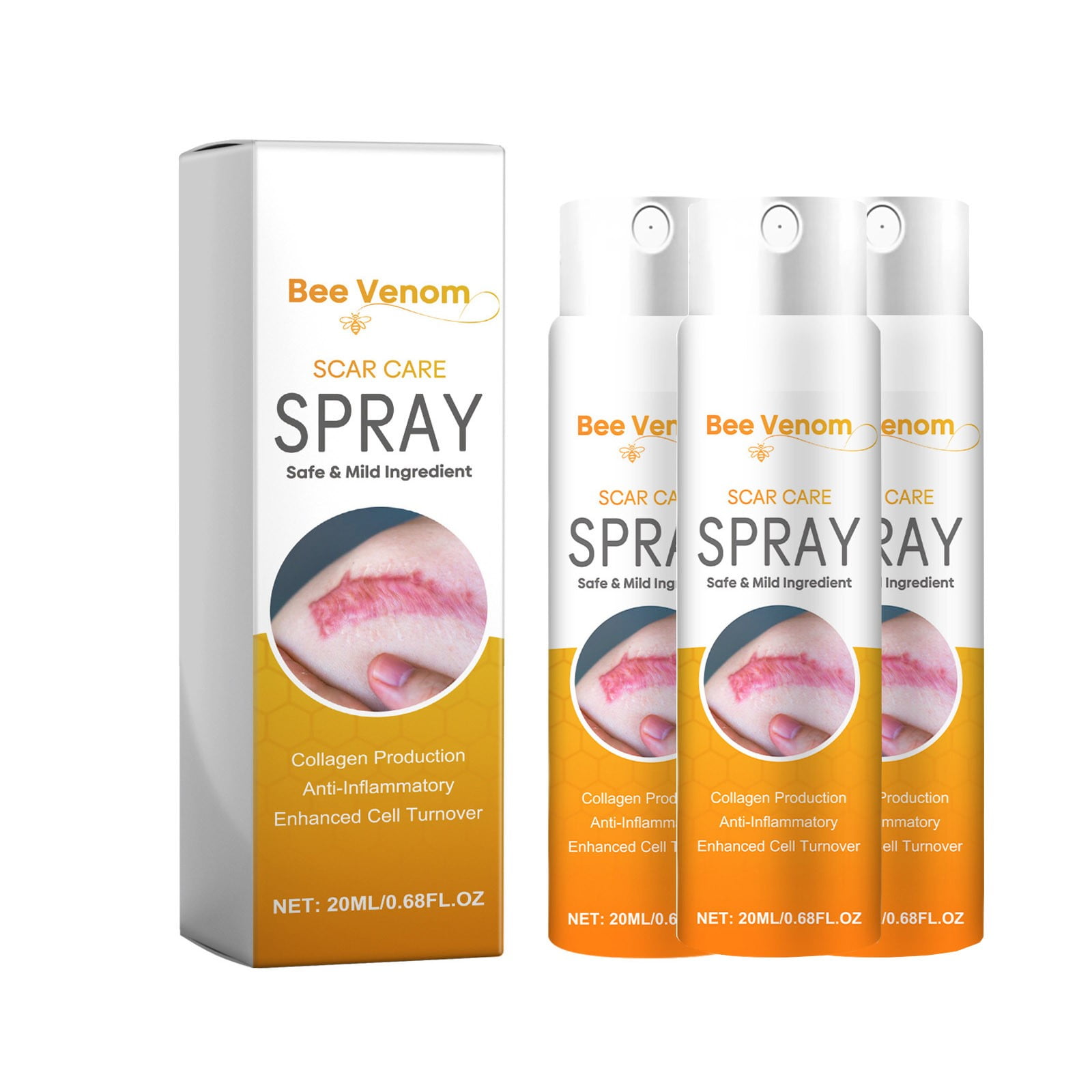 XIMONTH 3PC Bee Repair Cream,Scar Care Spray Fade Scar Pregnancy Scar ...