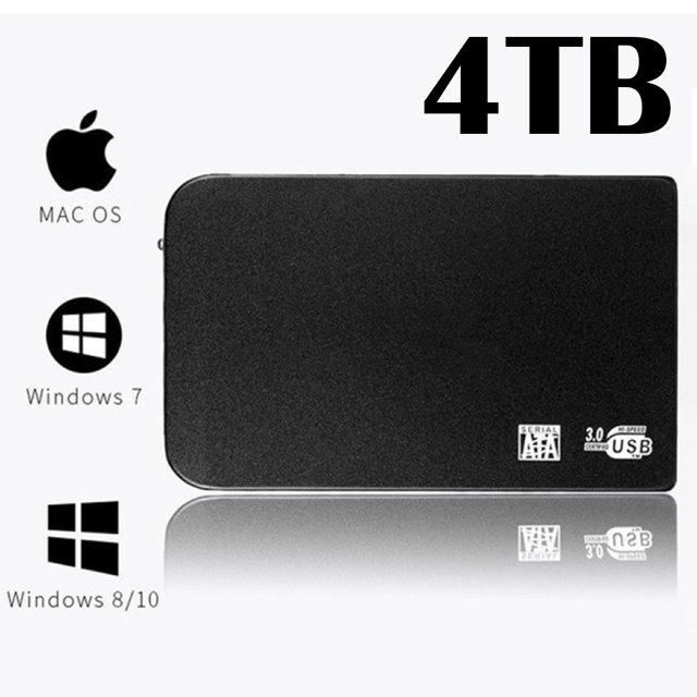 4TB External USB 3.0 Hard Drive, Portable Memory Storage Disk, HDD Case ...