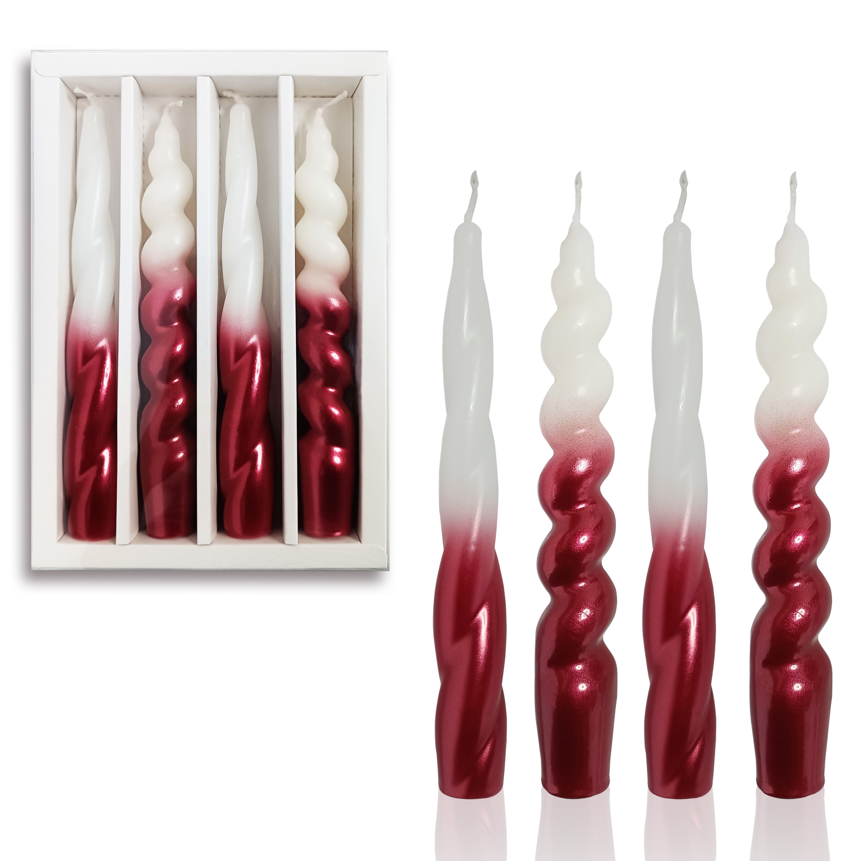 XINAOBAOLUO 4Red Taper Candles - Spiral Dripless (2 Pack) - Walmart.com