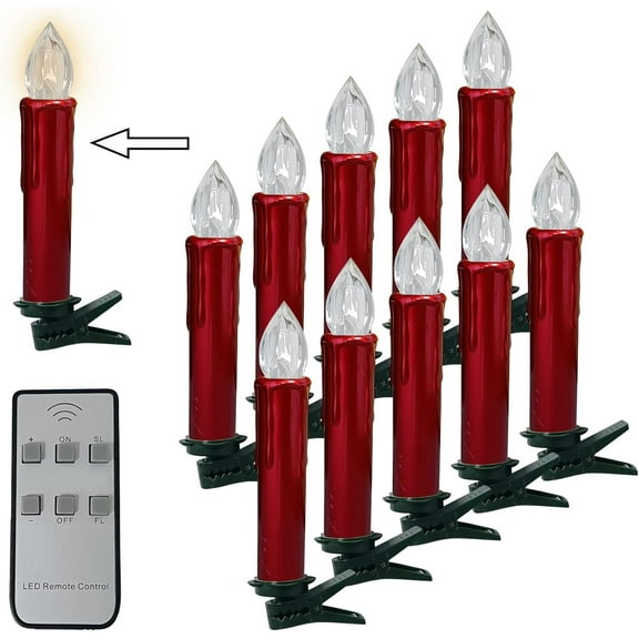 Colorful LED Christmas Candle with Crystal Decoration, Flameless ...